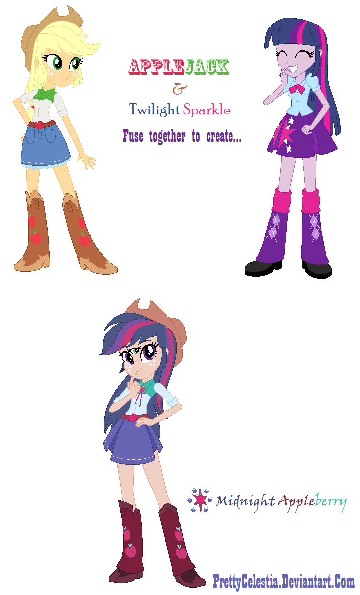 #3071933 - safe, artist:prettycelestia, applejack, twilight sparkle, oc ...