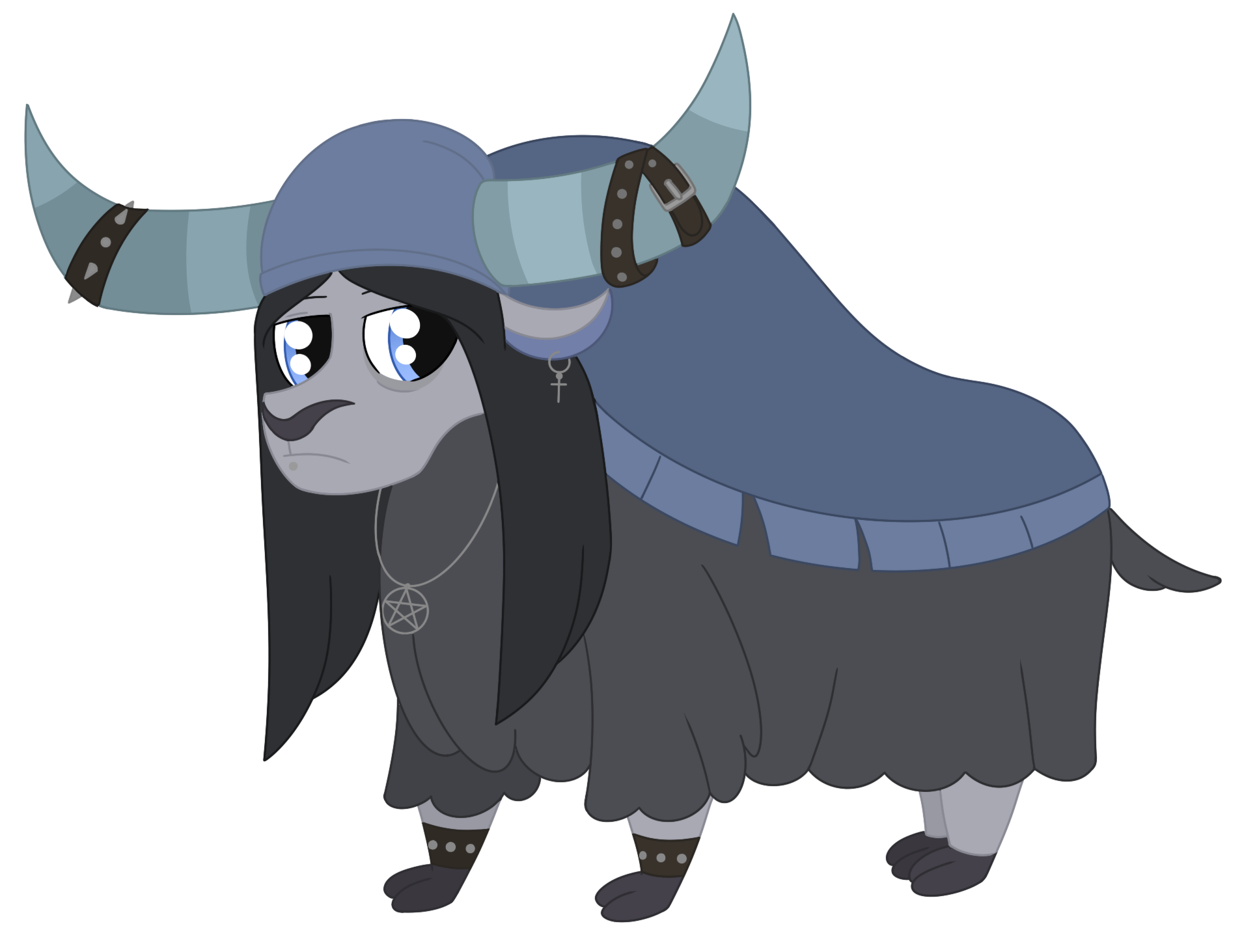 #3056884 - safe, artist:dyonys, oc, oc only, oc:yonk, yak, accessories ...