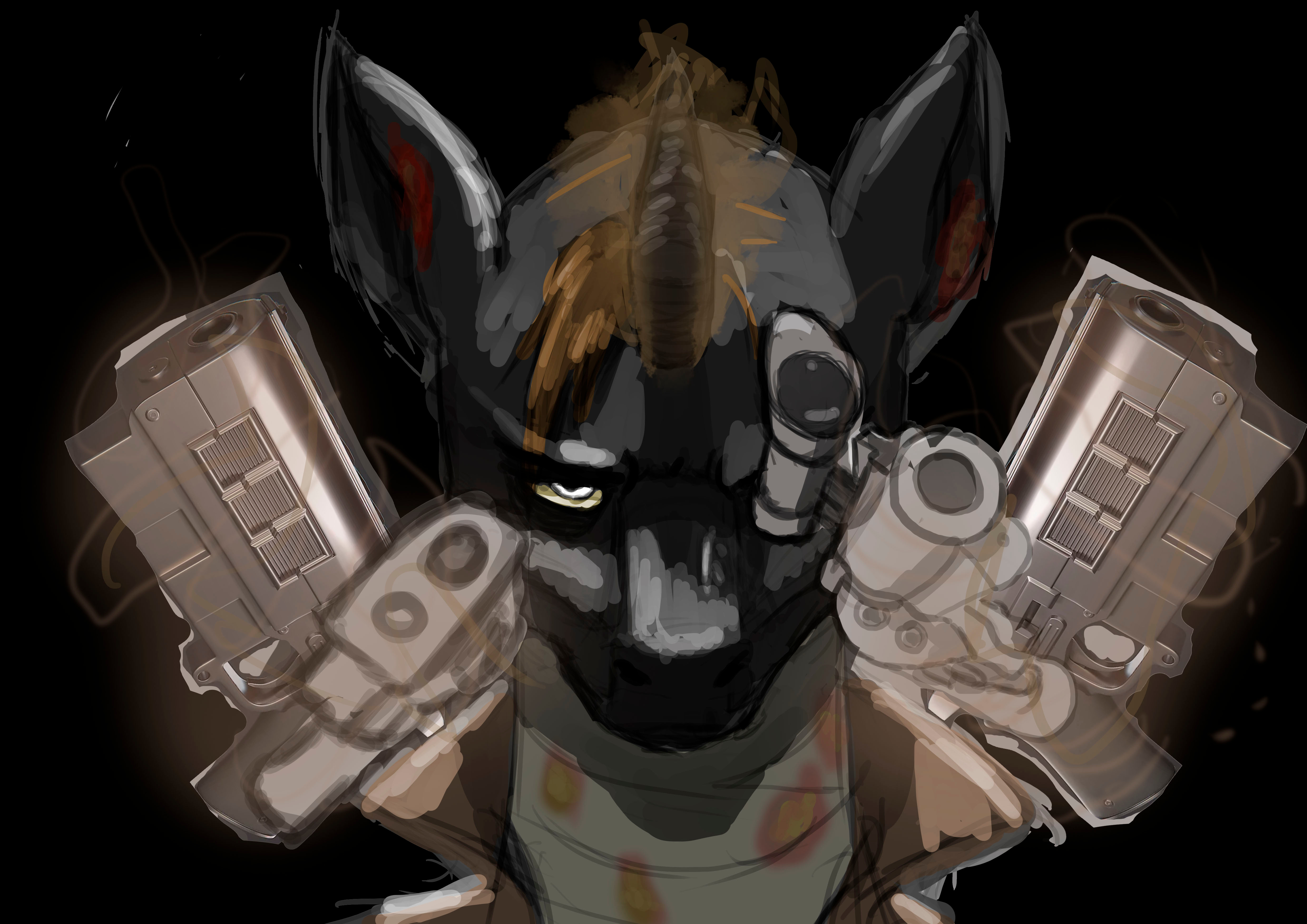 #3057301 - safe, artist:nergo, pony, unicorn, bald, bandaged neck ...