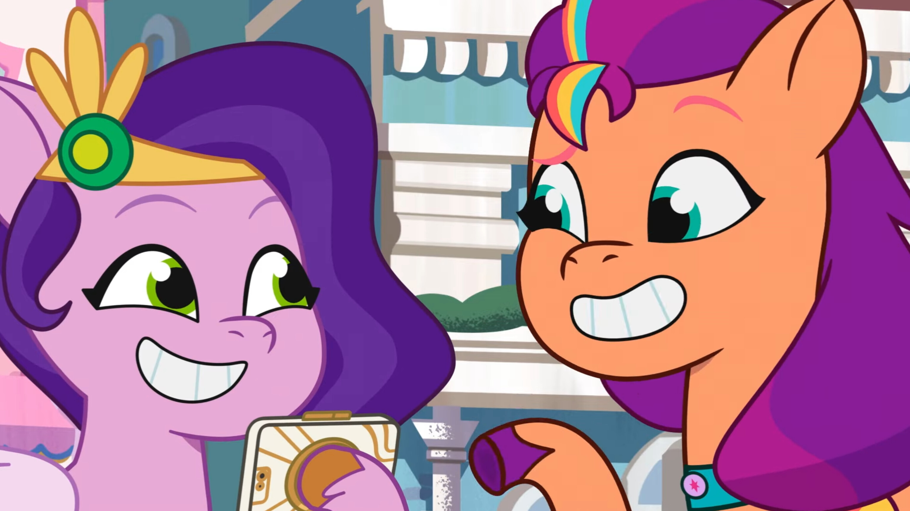 #3060245 - safe, screencap, pipp petals, sunny starscout, earth pony ...