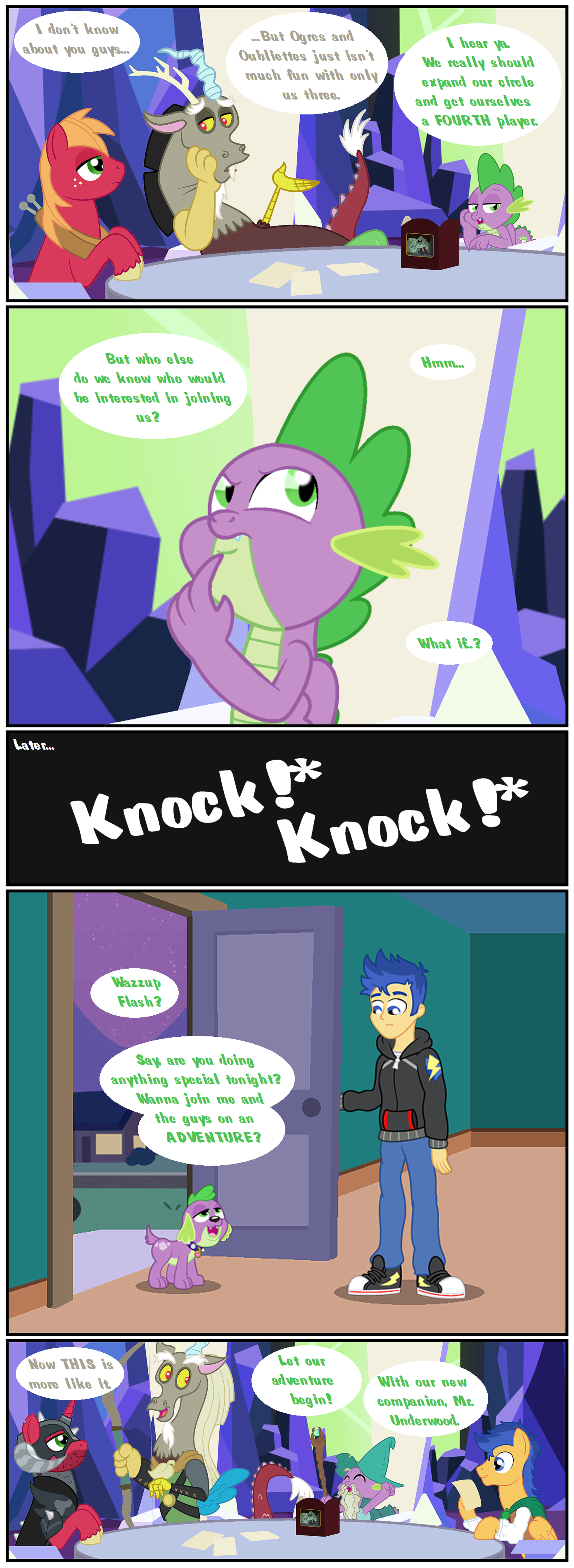 #3074279 - safe, artist:bbbhuey, big macintosh, discord, flash sentry ...