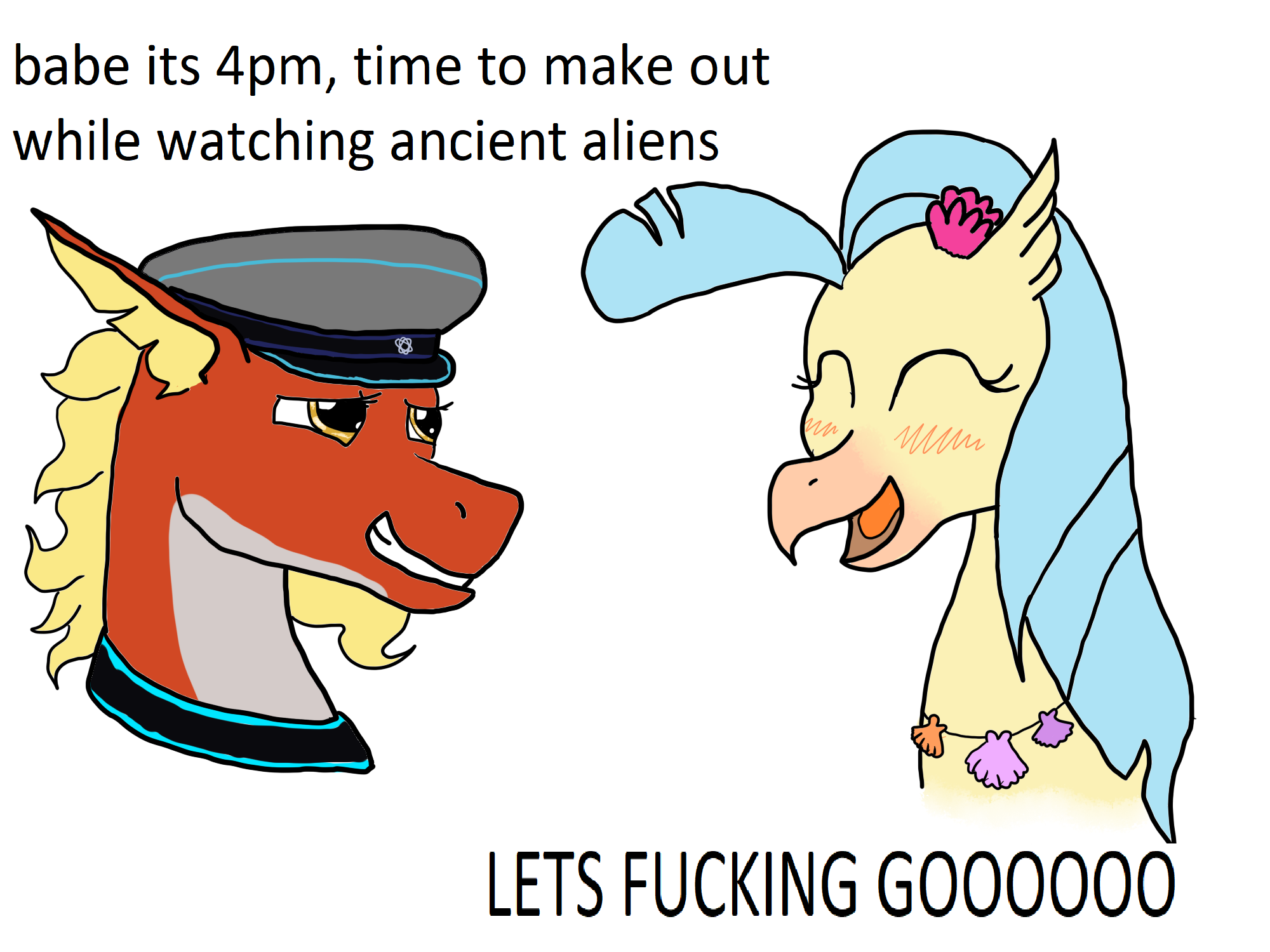 #3075551 - safe, artist:lecy98, princess skystar, oc, oc:posada, pony ...