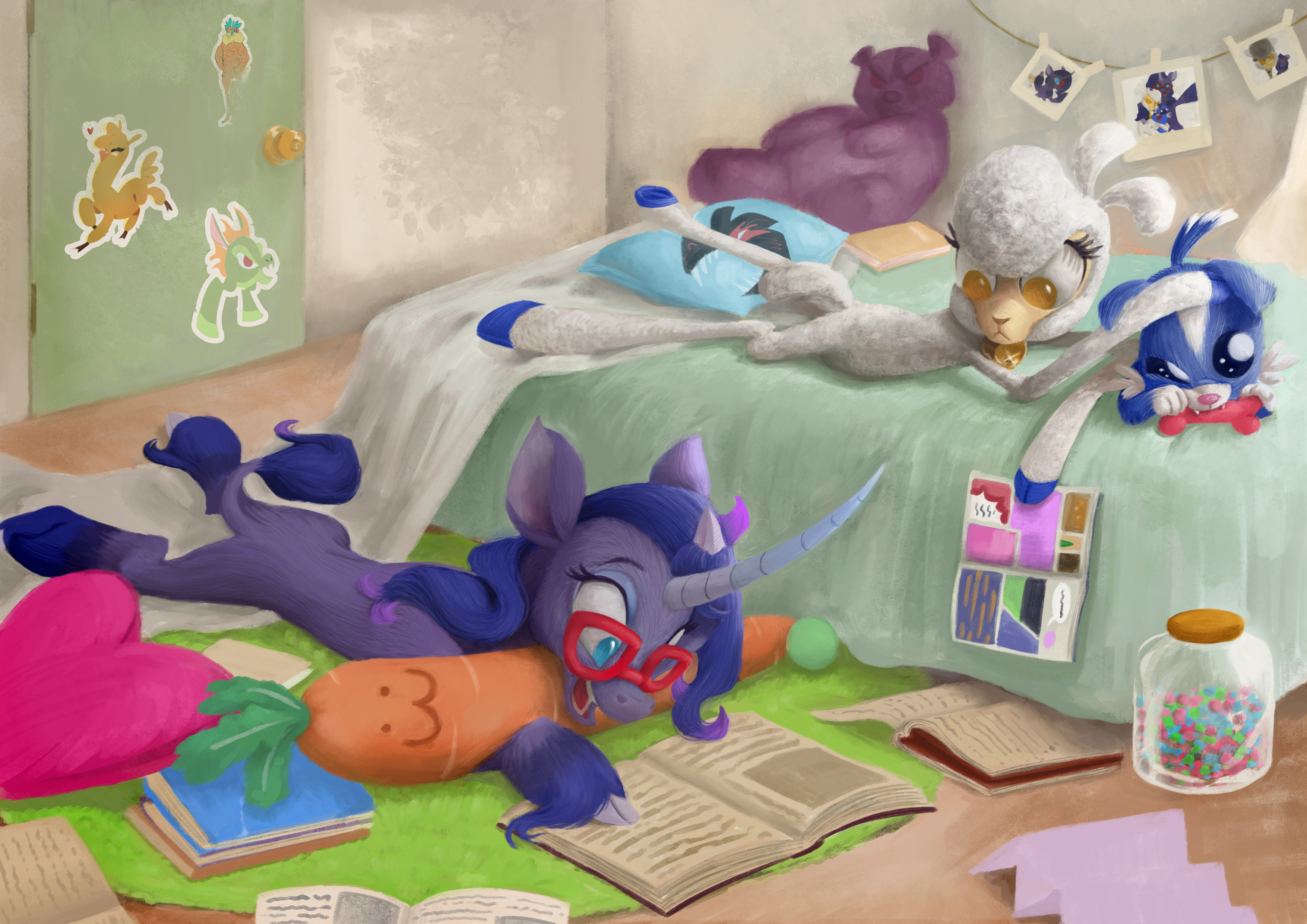 #3075734 - safe, artist:beherelongtime, oleander (tfh), pom (tfh), them ...