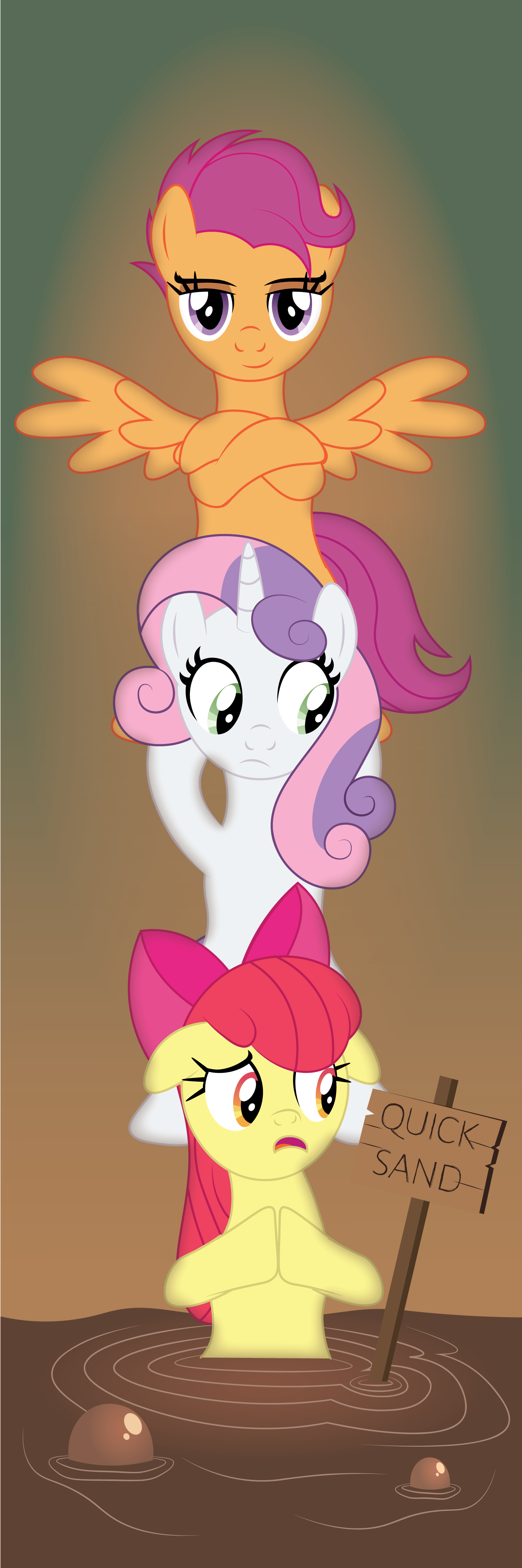 #3106391 - safe, artist:prixy05, apple bloom, scootaloo, sweetie belle, earth pony, pegasus ...