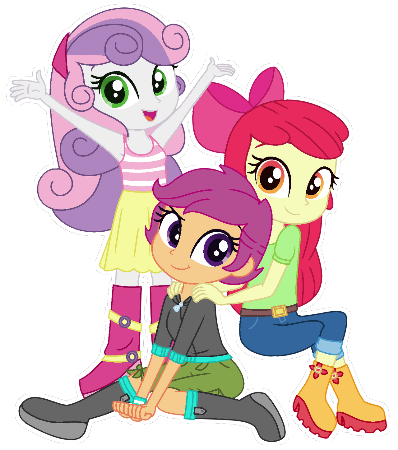 #3107172 - safe, artist:yaya54320, apple bloom, scootaloo, sweetie ...