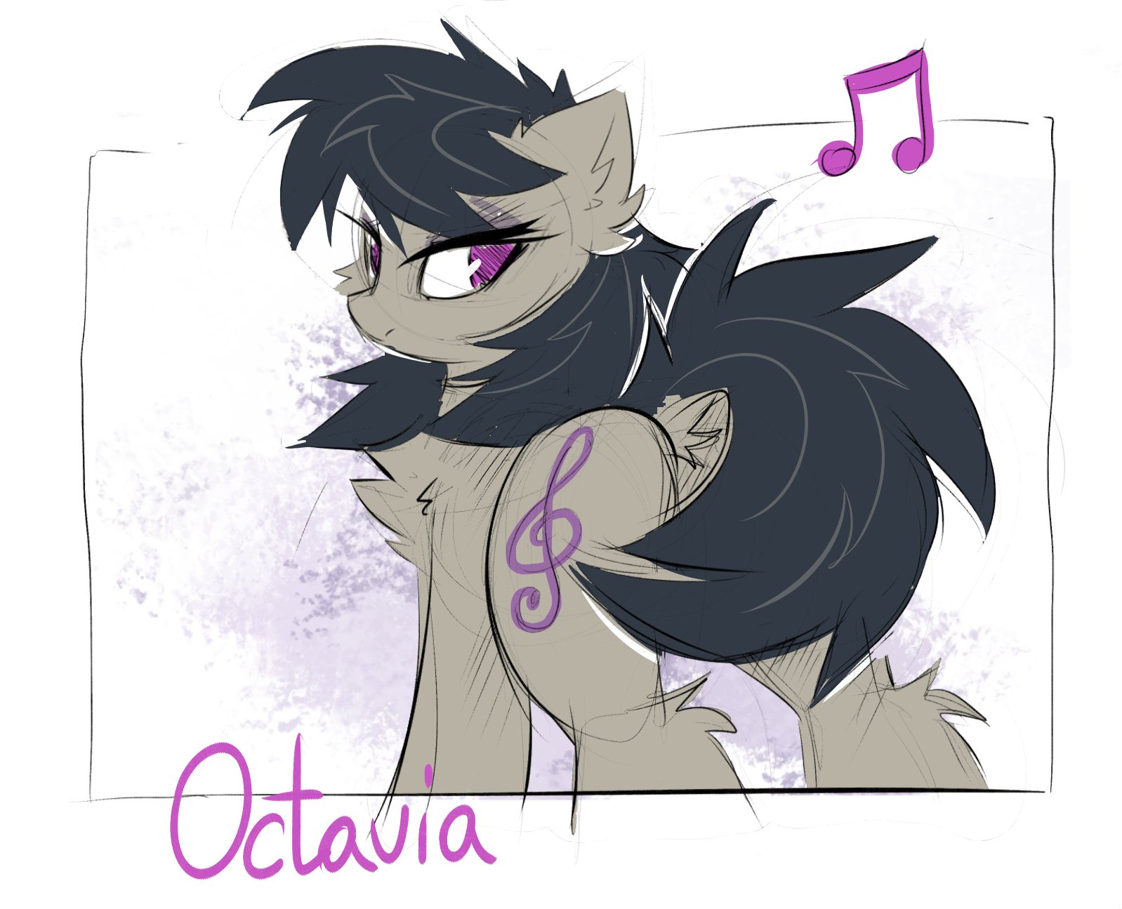 #3110158 - safe, artist:kejifox, octavia melody, earth pony, pony, g4, butt, chest fluff, ear ...