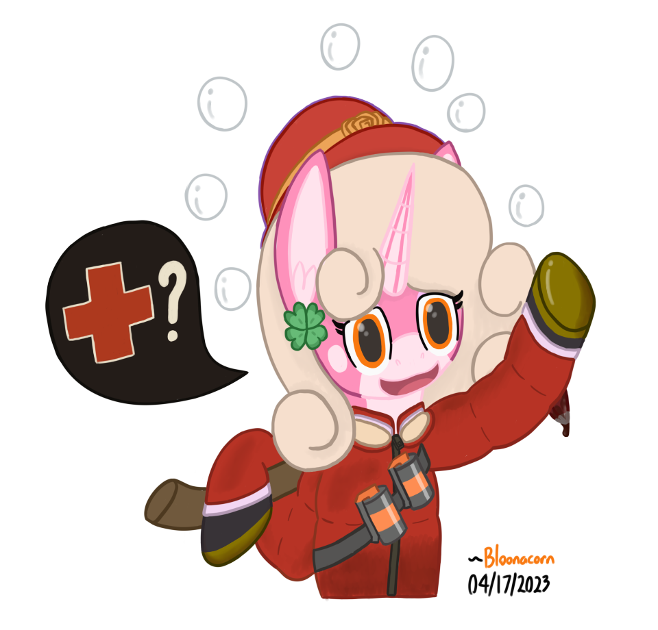 #3110288 - safe, artist:bloonacorn, oc, oc:bloona blazes, unicorn, axe ...