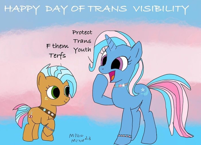 #3078771 - safe, artist:amelia, babs seed, trixie, pony, pride, pride ...