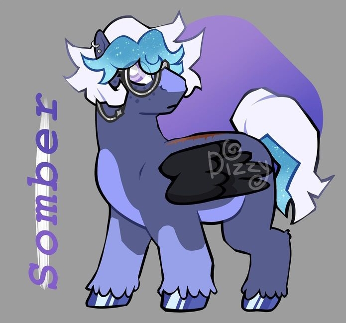 #3078845 - safe, artist:dizzyiscrocodile, oc, oc:somber, pony, glasses ...