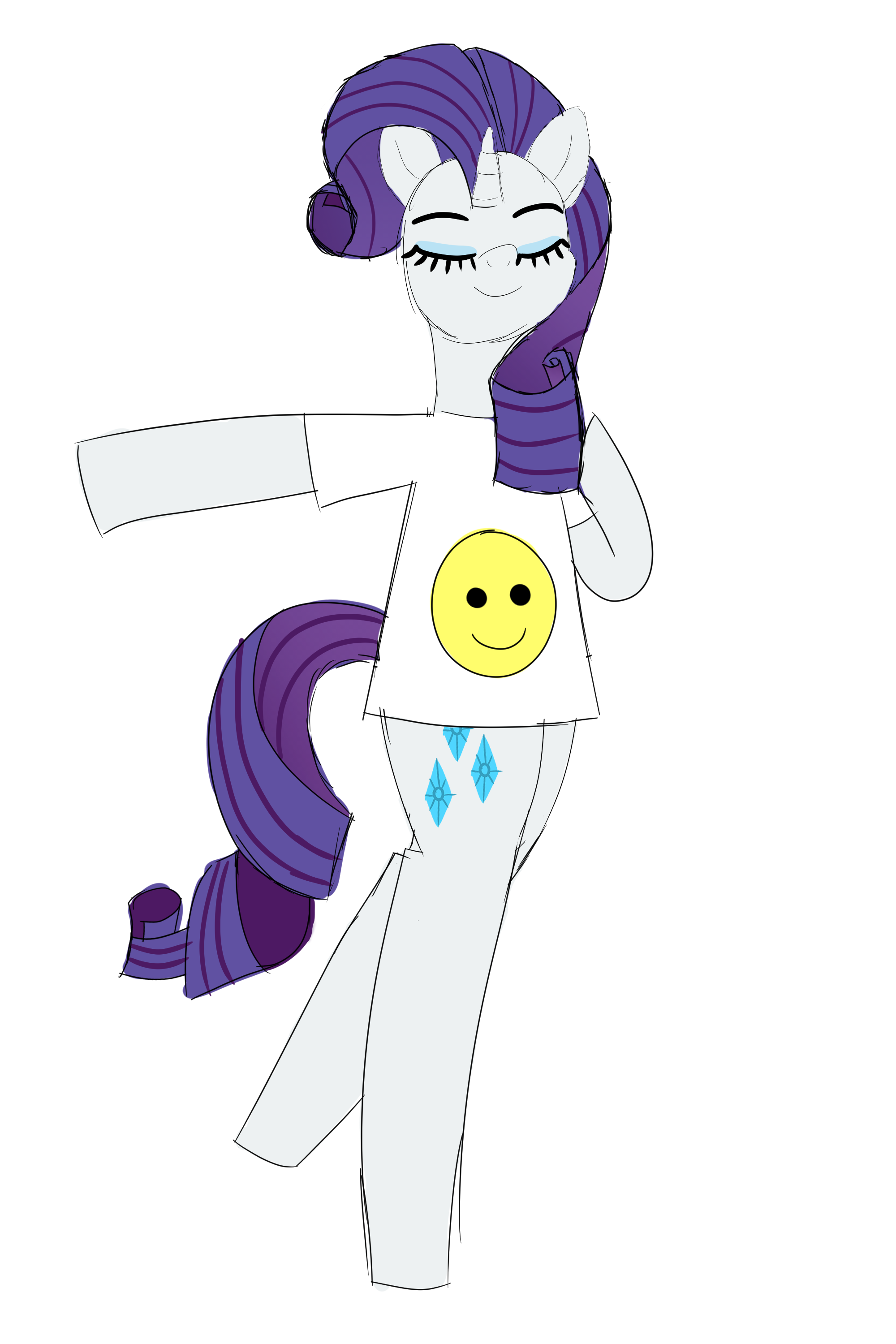 #3080699 - safe, artist:happyb0y95, rarity, pony, unicorn, g4, bipedal ...