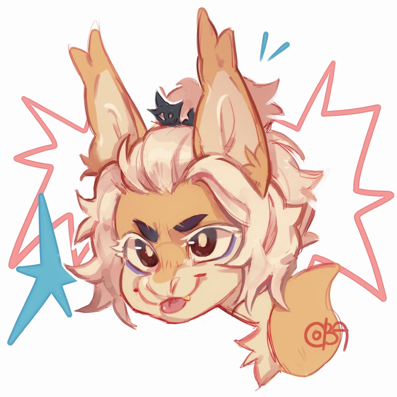 #3081014 - safe, artist:art_bird_owl, oc, oc only, pony, :p, bust, ear ...