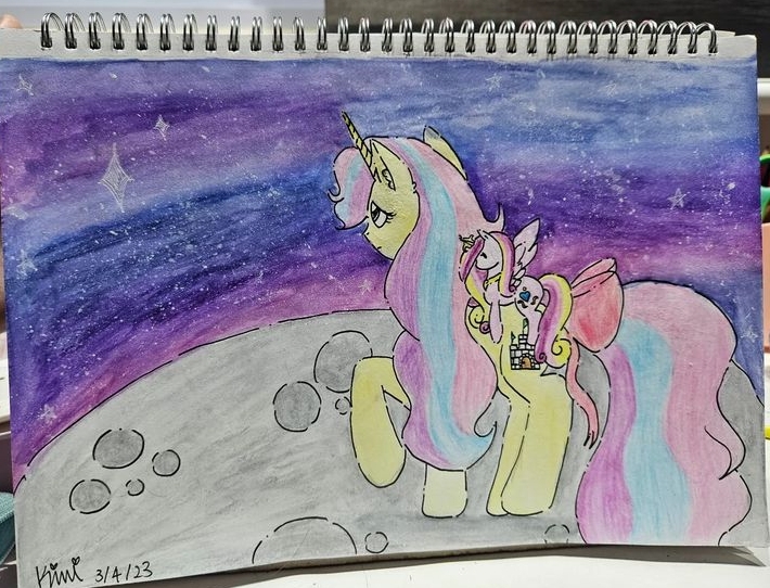 #3081601 - safe, artist:fluff_pone, princess cadance, oc, oc:tiara ...