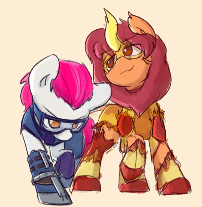 #3111046 - safe, artist:spheedc, oc, oc:disco do-gooder, oc:fire lilly ...