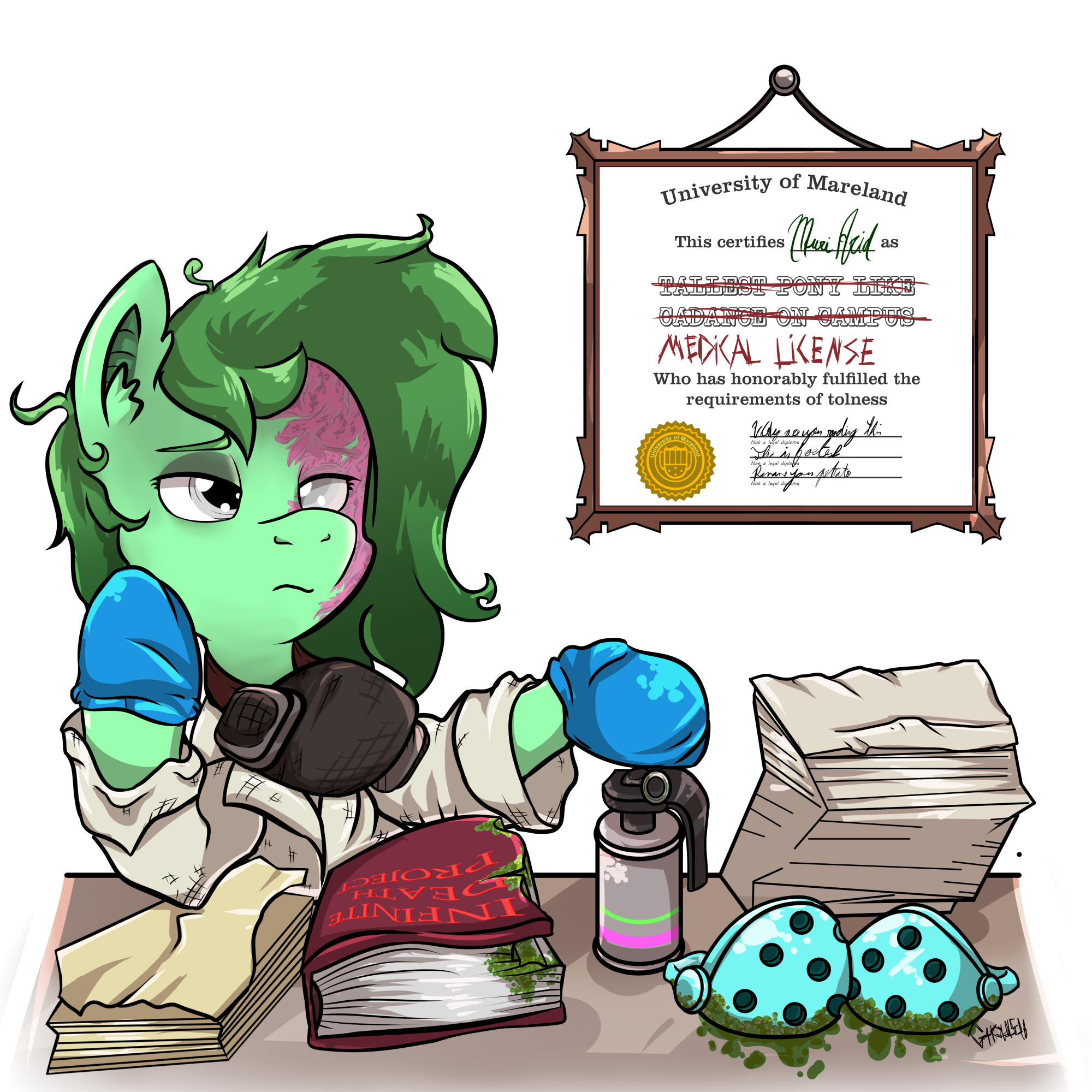 #3113243 - semi-grimdark, artist:ghouleh, oc, oc only, earth pony, goo ...