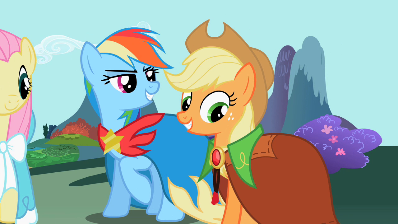 3113670 Safe Screencap Applejack Fluttershy Rainbow Dash Earth