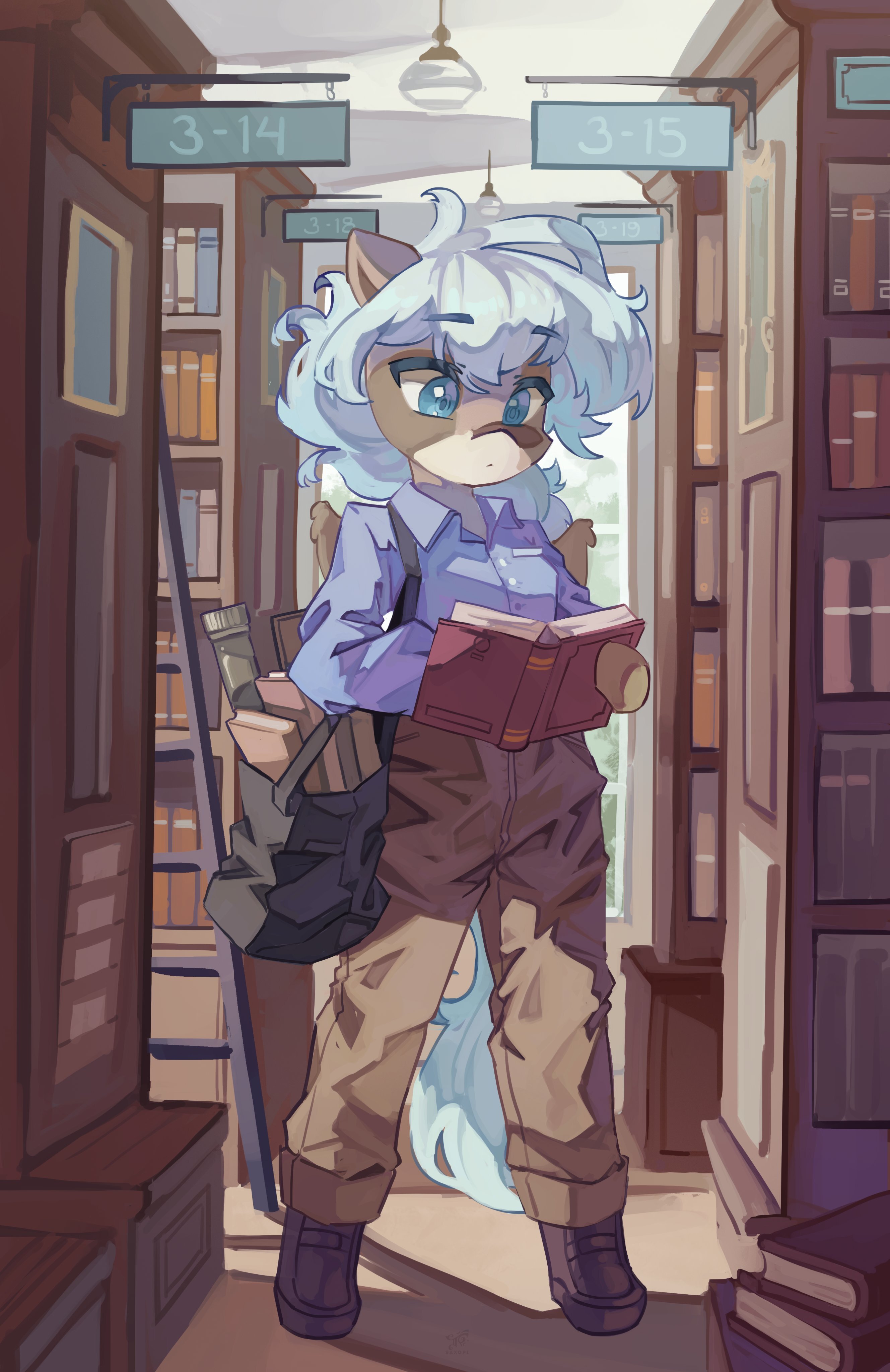 #3113874 - safe, artist:saxopi, oc, oc only, semi-anthro, arm hooves ...
