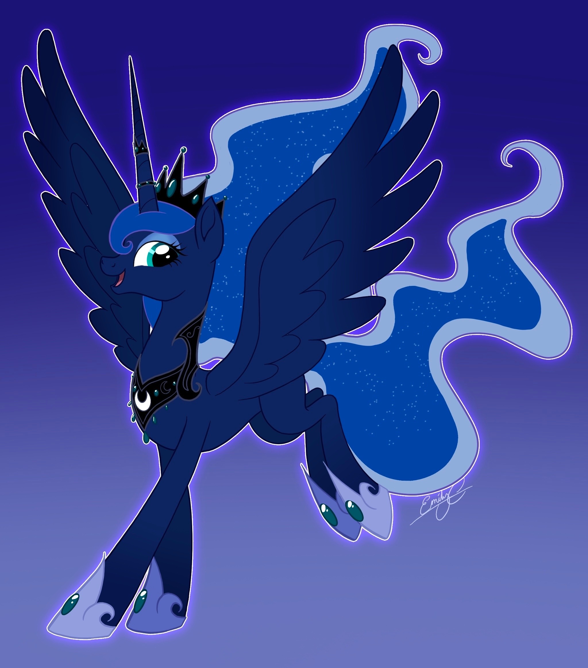 #3114681 - safe, artist:emilychristman, princess luna, alicorn, pony ...
