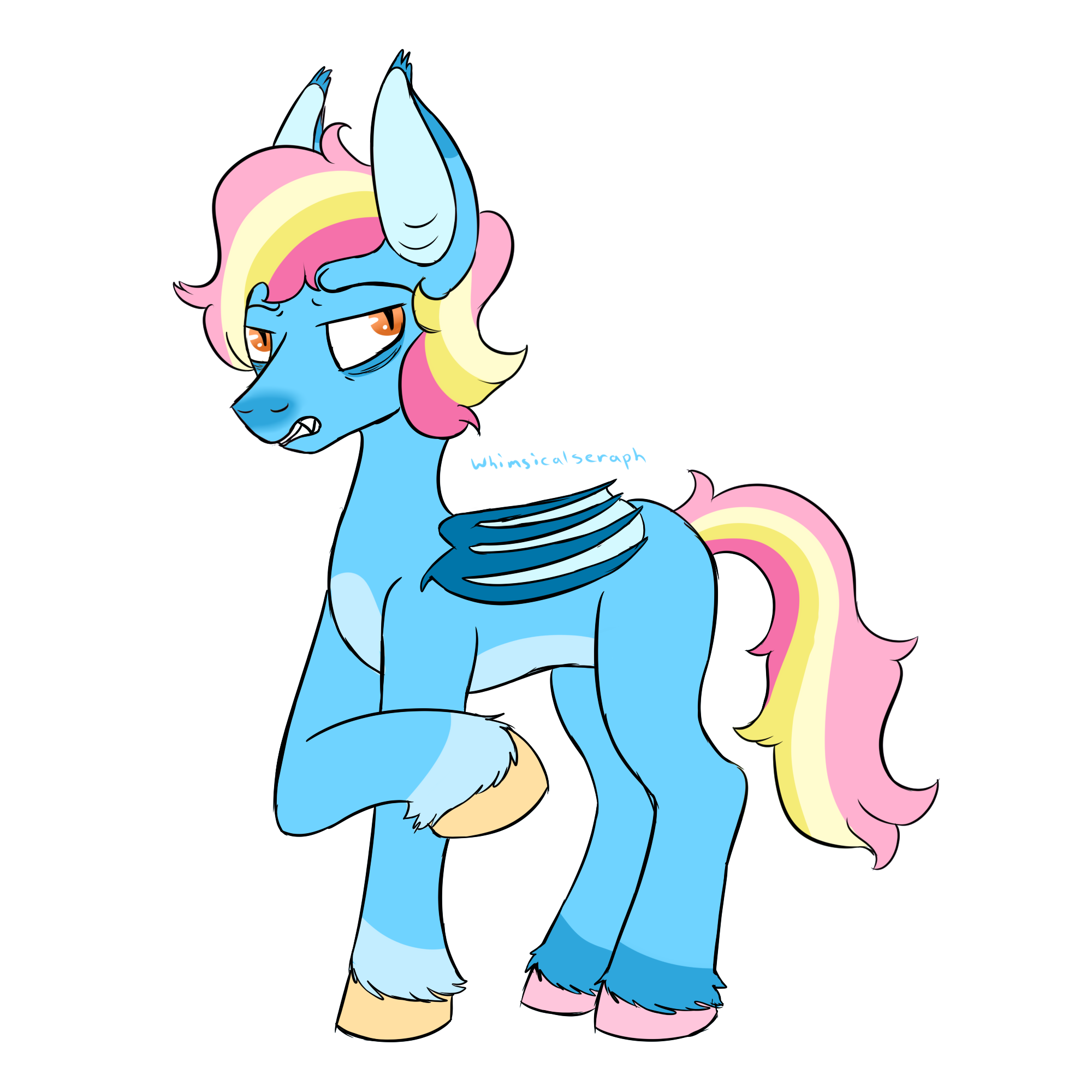 #3115751 - safe, artist:whimsicalseraph, oc, oc only, oc:dozy daisy, bat pony, pony, adoptable ...