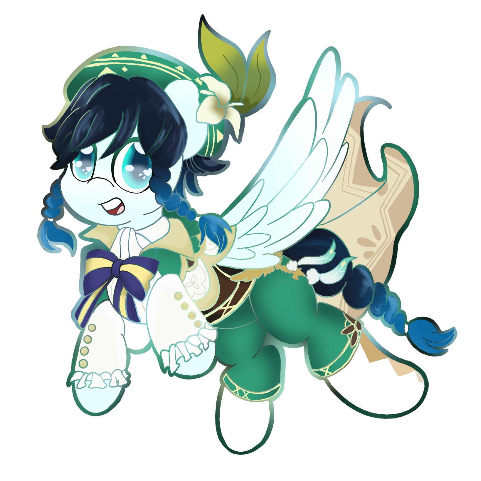 #3084175 - safe, artist:titaniumquill, pegasus, pony, clothes, genshin ...