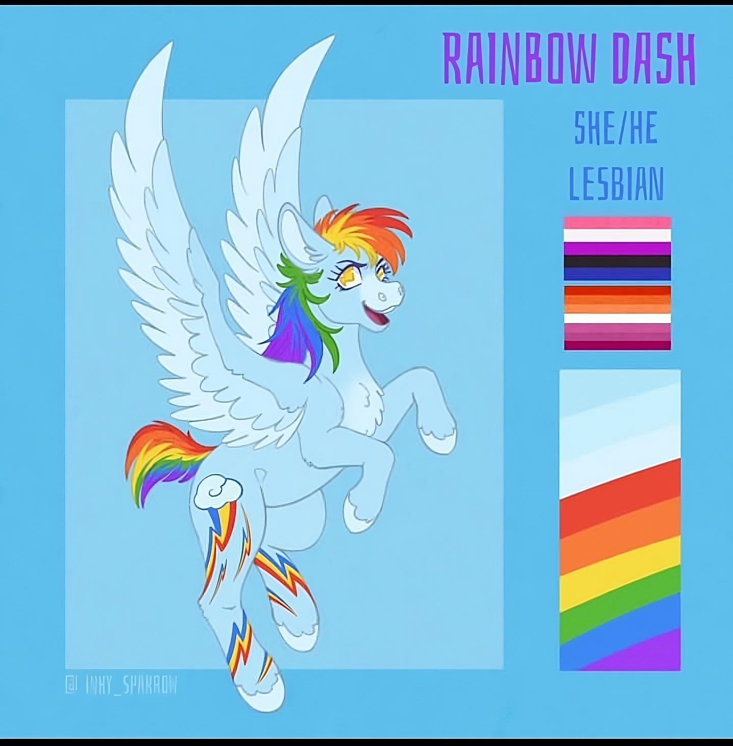 #3116874 - safe, artist:inky_sparrow, rainbow dash, pegasus, pony, g4 ...