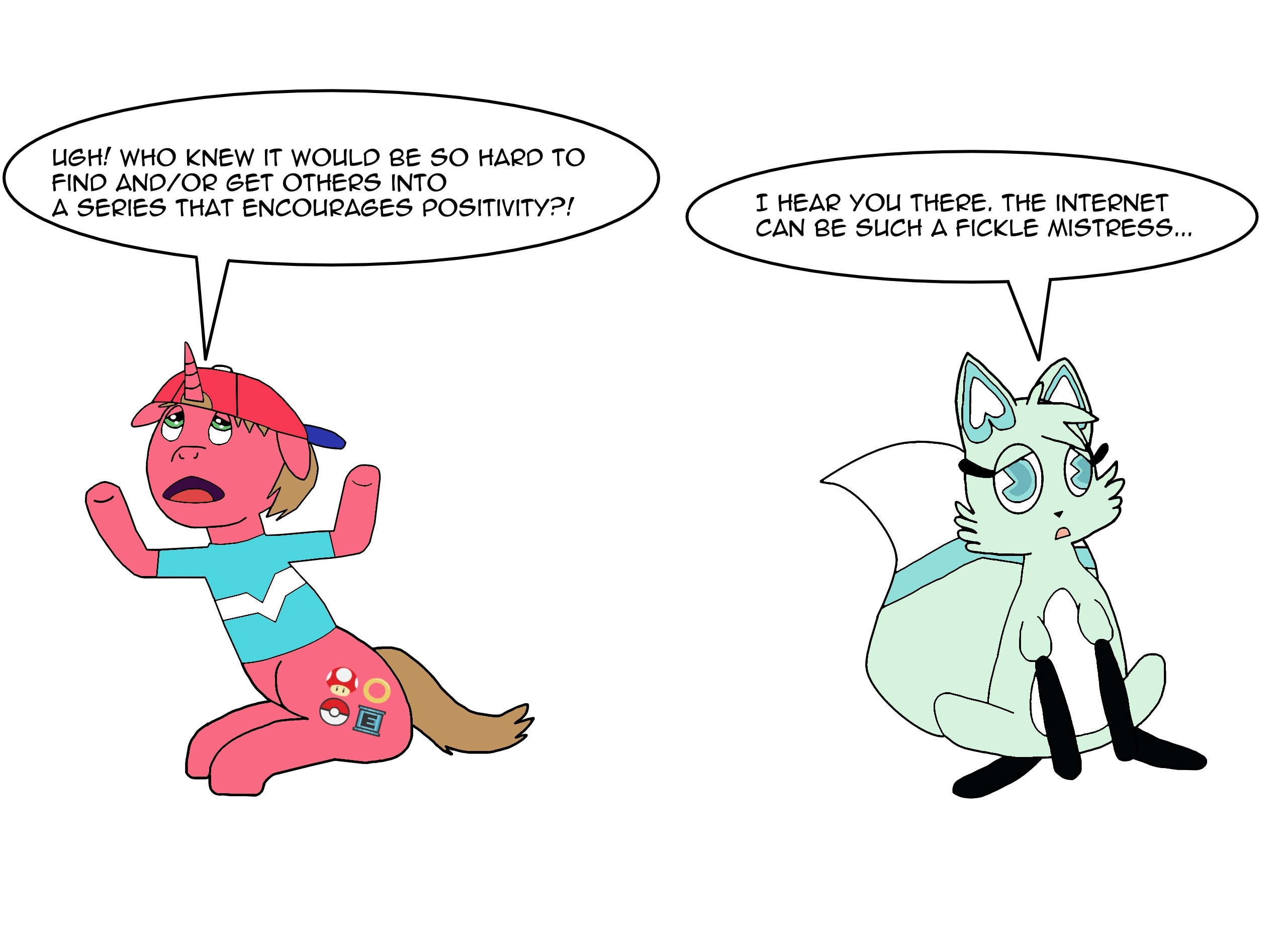 #3085665 - safe, artist:red-supernova64, oc, oc:nintendy, fox, unicorn ...