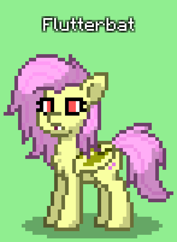 #3087524 - safe, fluttershy, bat pony, pony, raccoon, pony town, g4, bat ponified, flutterbat ...