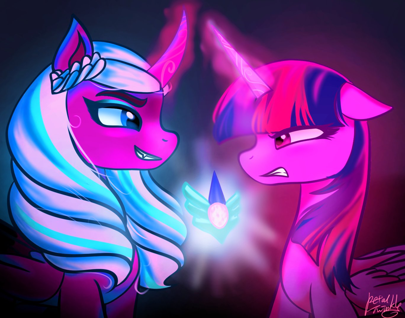 #3087931 - safe, artist:petaltwinkle, opaline arcana, twilight sparkle ...