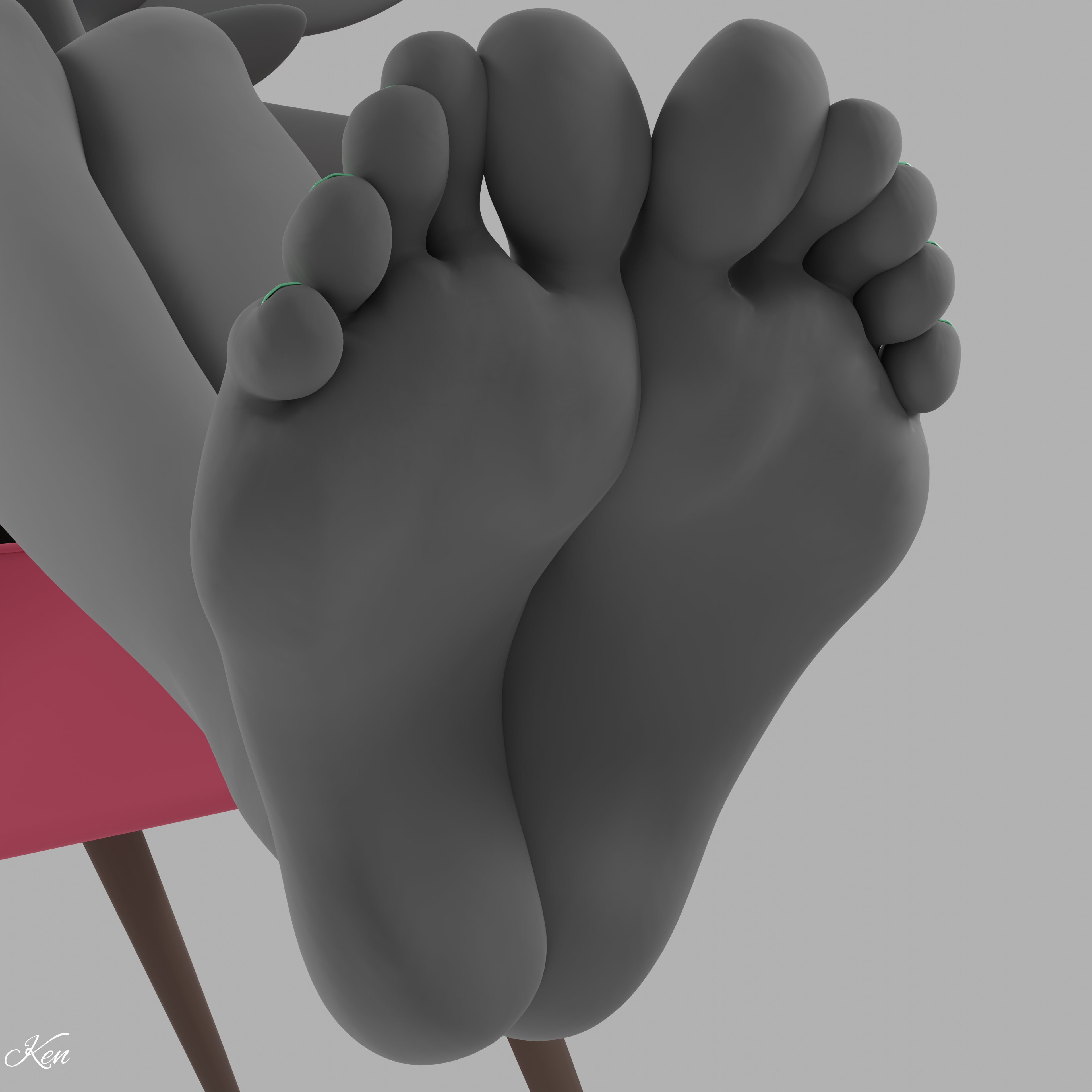 #3089542 - suggestive, artist:kenaga, oc, oc:paintheart, anthro, plantigrade anthro, 3d ...