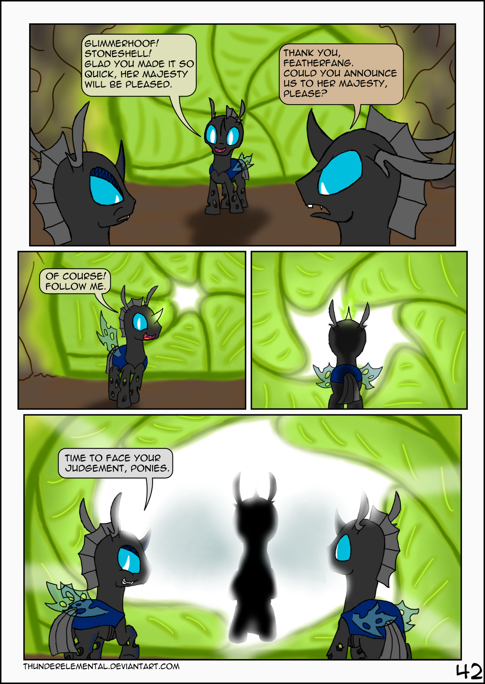 #3090515 - safe, artist:thunderelemental, changeling, comic:swarm ...