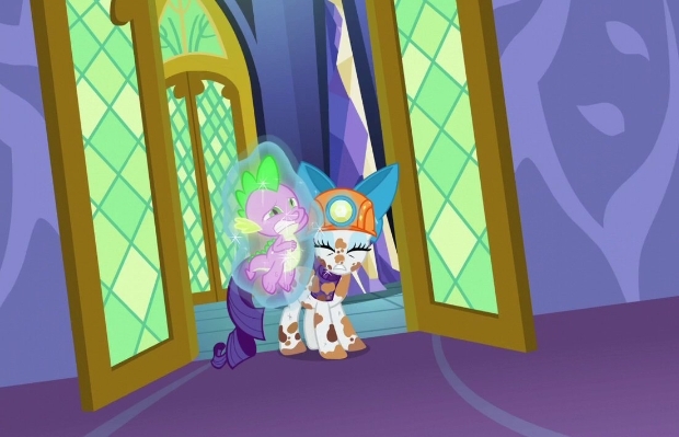 #3092162 - safe, screencap, rarity, spike, mud - Derpibooru