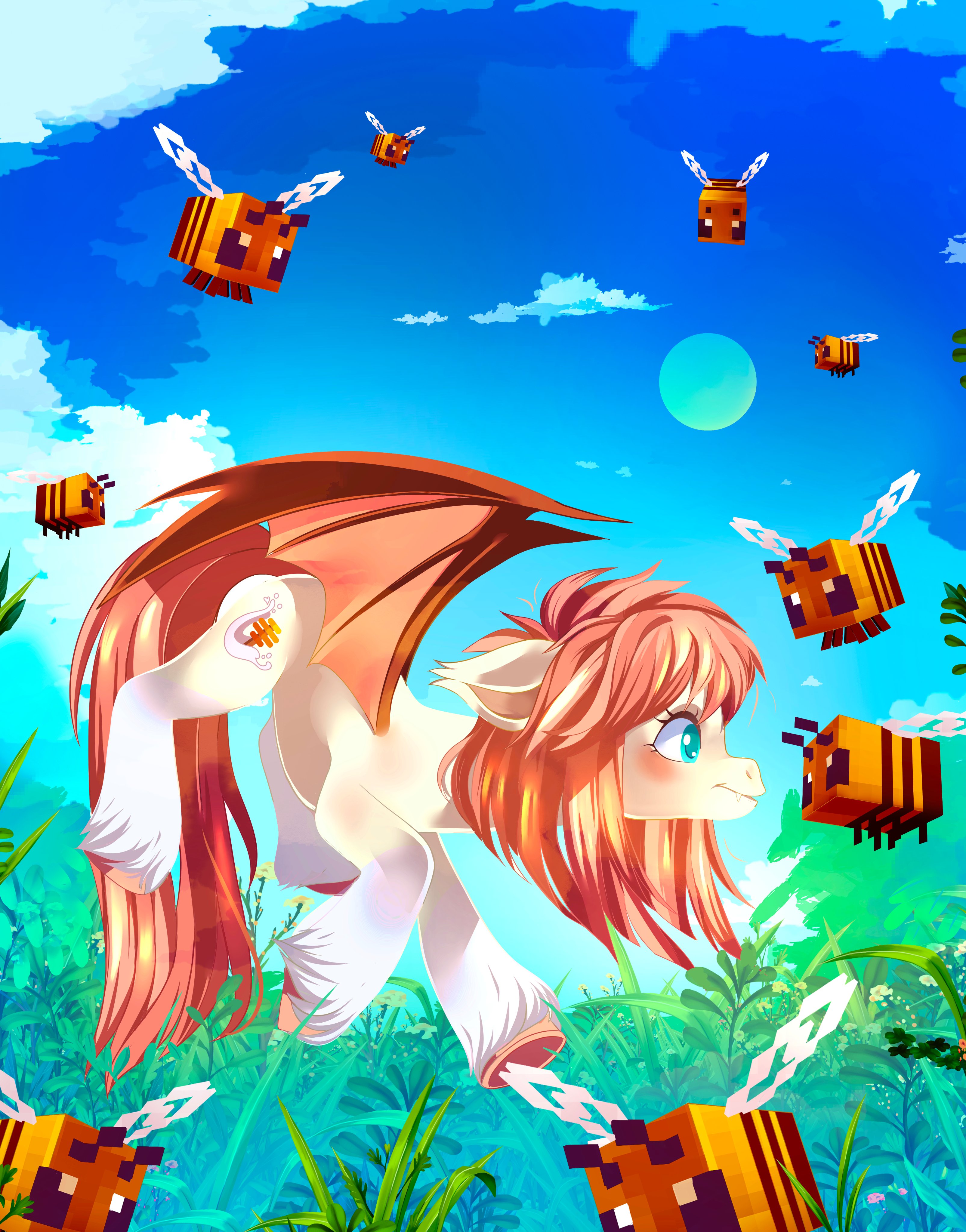 #3094455 - safe, artist:irusumau, oc, oc only, oc:honey milk, bat pony ...