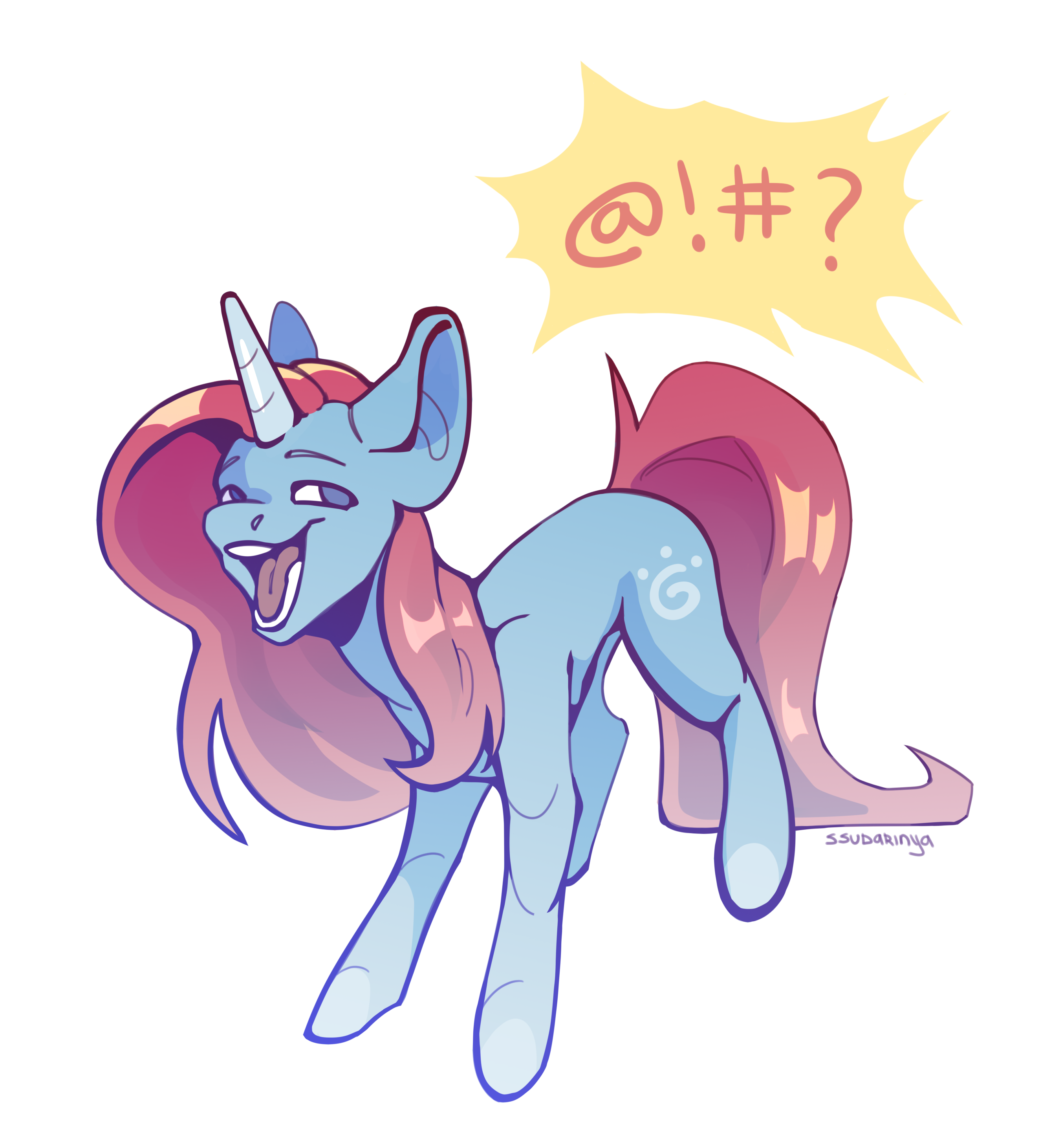 #3095802 - safe, artist:ssudarinya, oc, oc only, pony, unicorn, female, high res, horn, simple ...