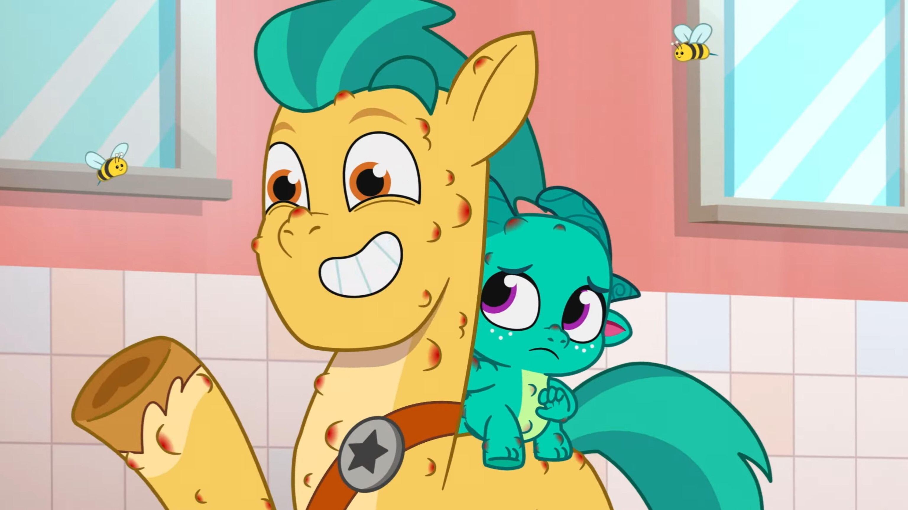 #3098491 - safe, screencap, hitch trailblazer, sparky sparkeroni, bee ...