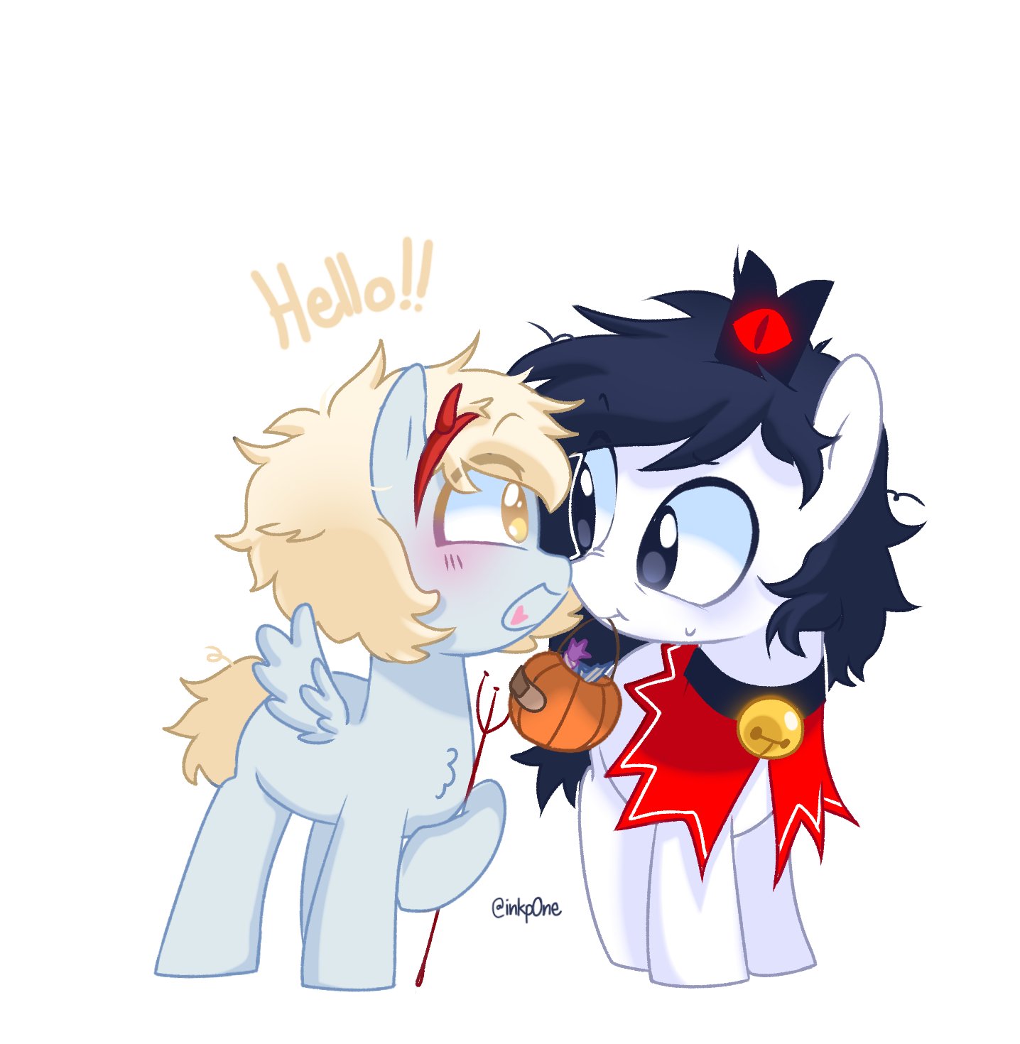 #3099413 - safe, artist:inkp0ne, oc, oc only, earth pony, pegasus, pony ...