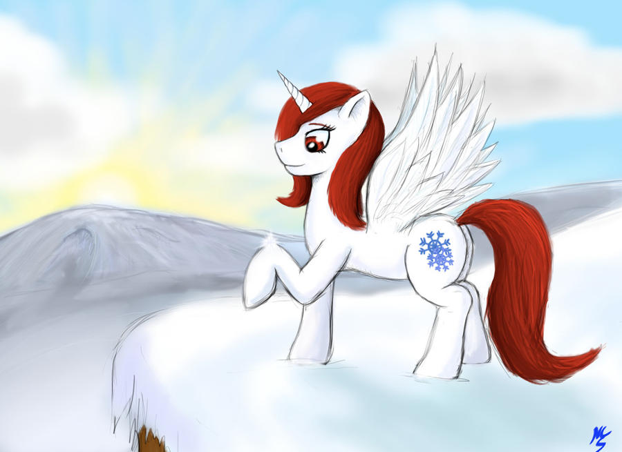 #3103286 - safe, artist:fastballncs, oc, oc:winter flake, snow - Derpibooru