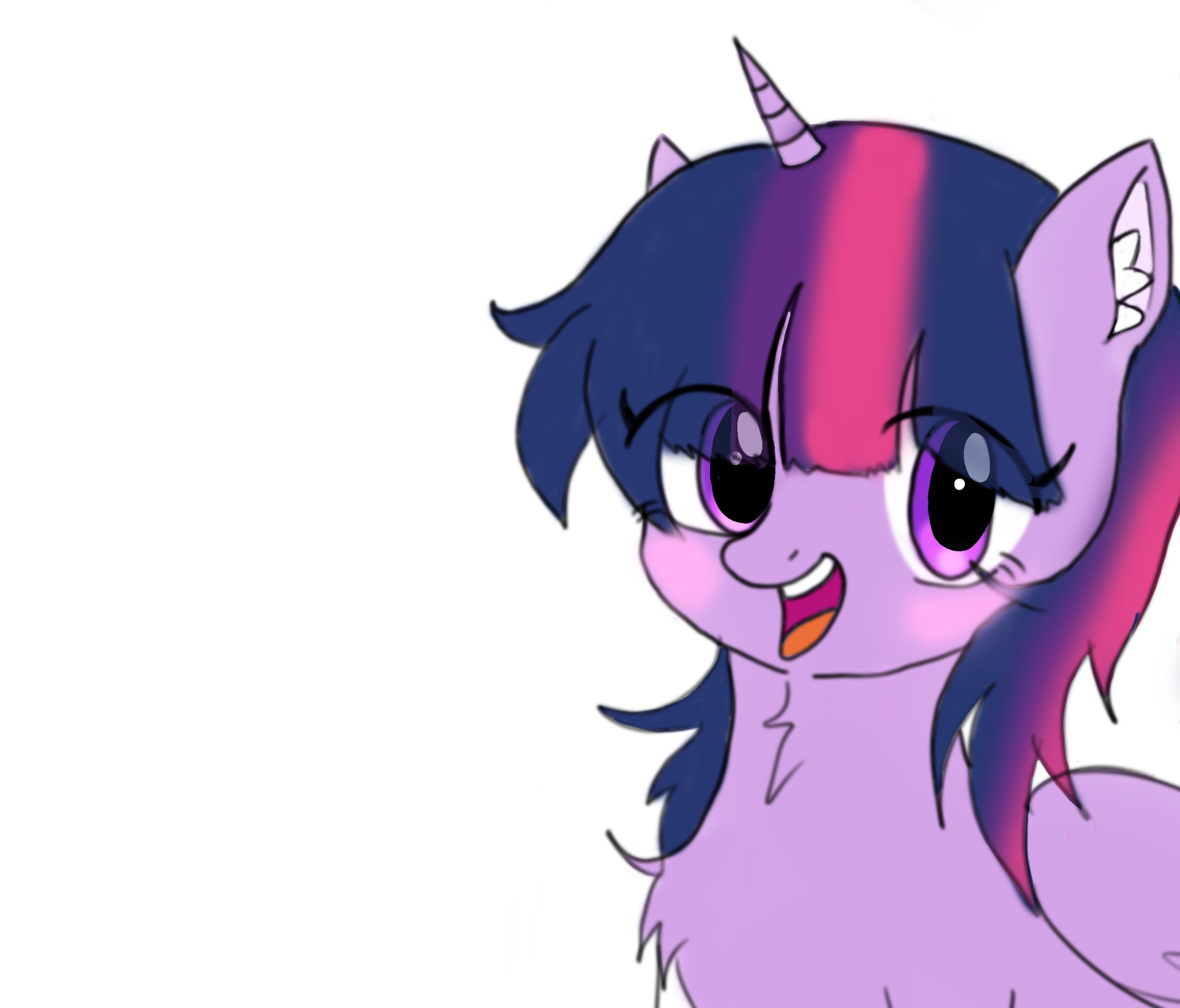 #3124777 - safe, artist:ruto_me, twilight sparkle, alicorn, pony, g4, blushing, chest fluff ...