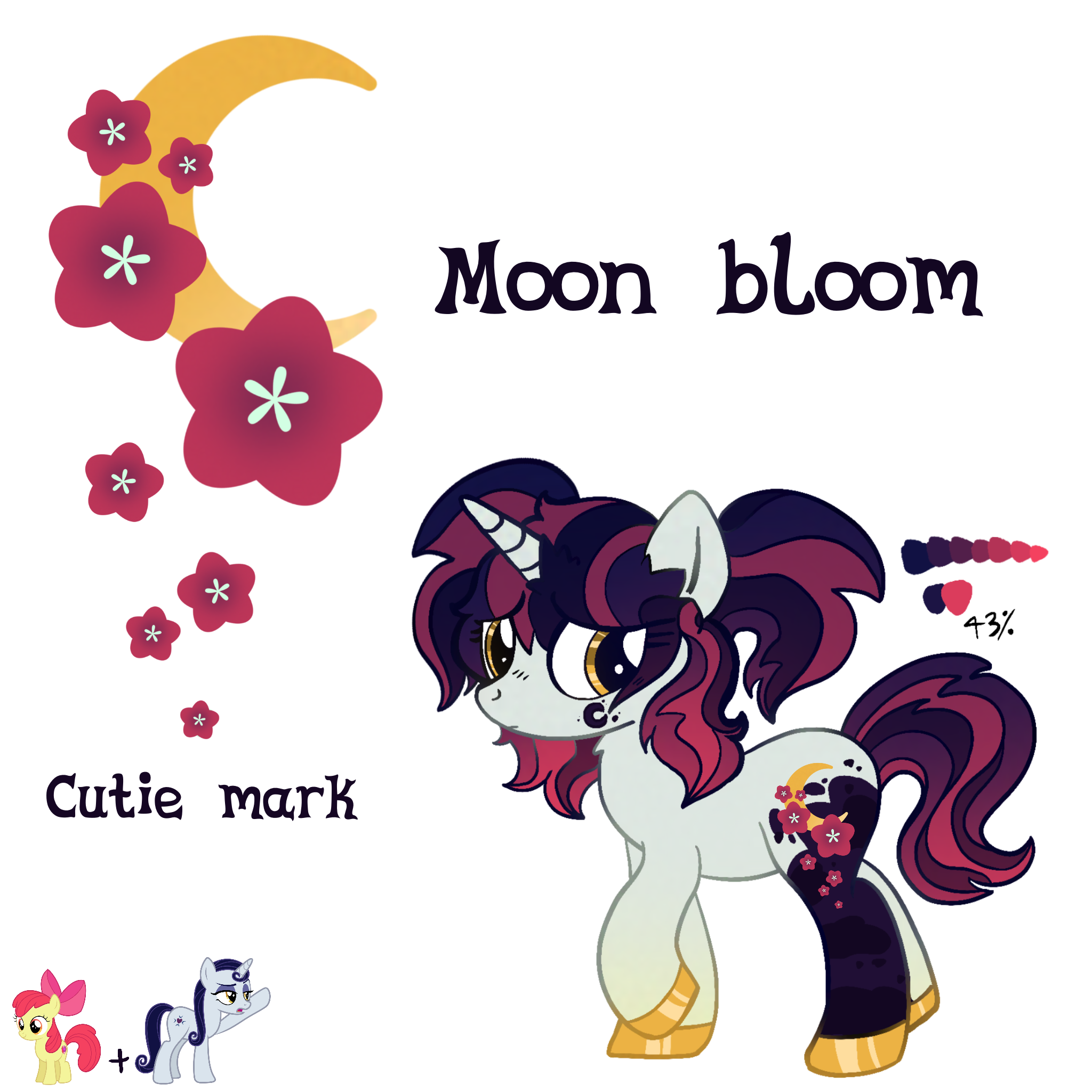 #3124817 - safe, apple bloom, moonlight raven, oc, oc only, pony ...