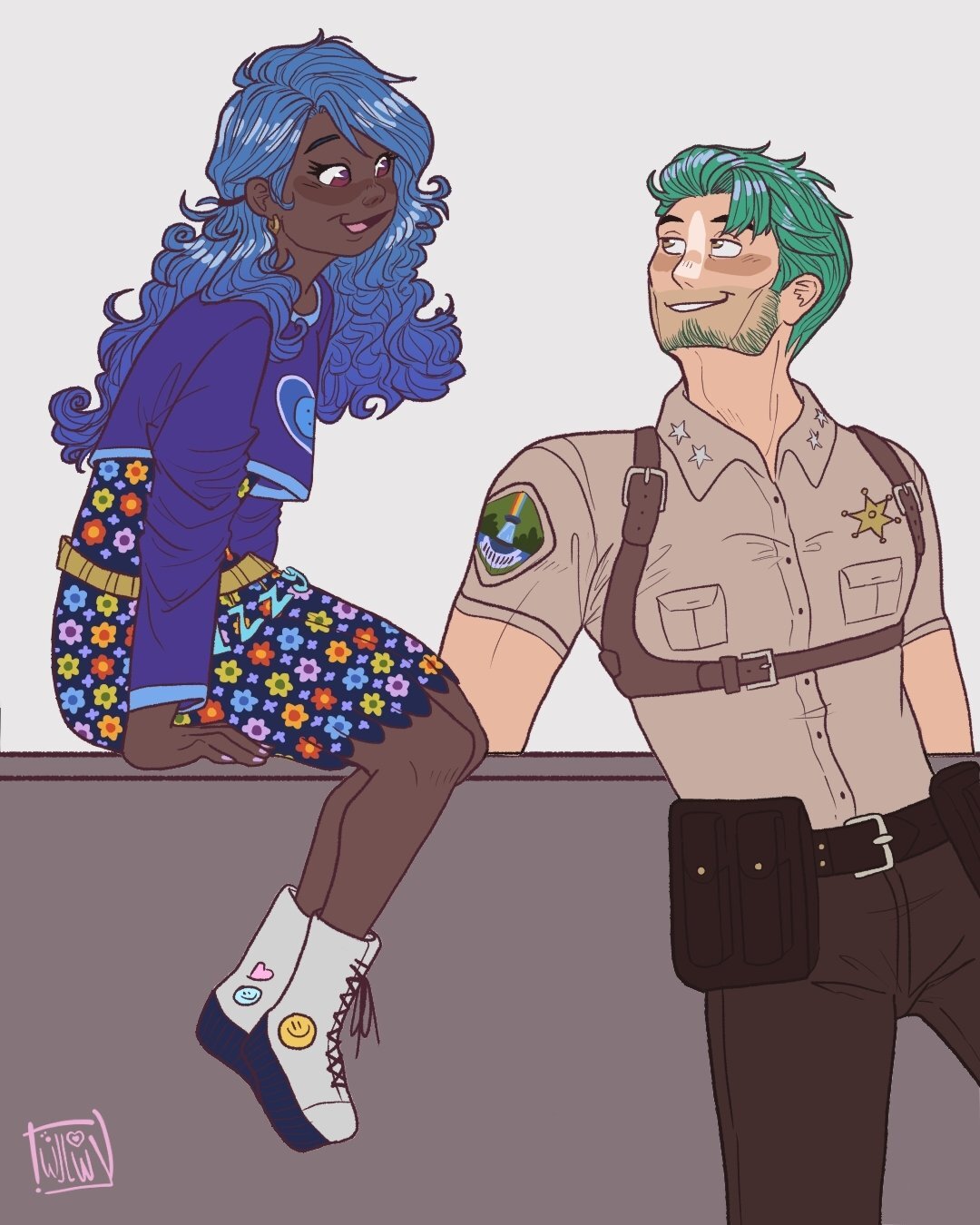 #3125740 - safe, artist:twillow, hitch trailblazer, izzy moonbow, human ...