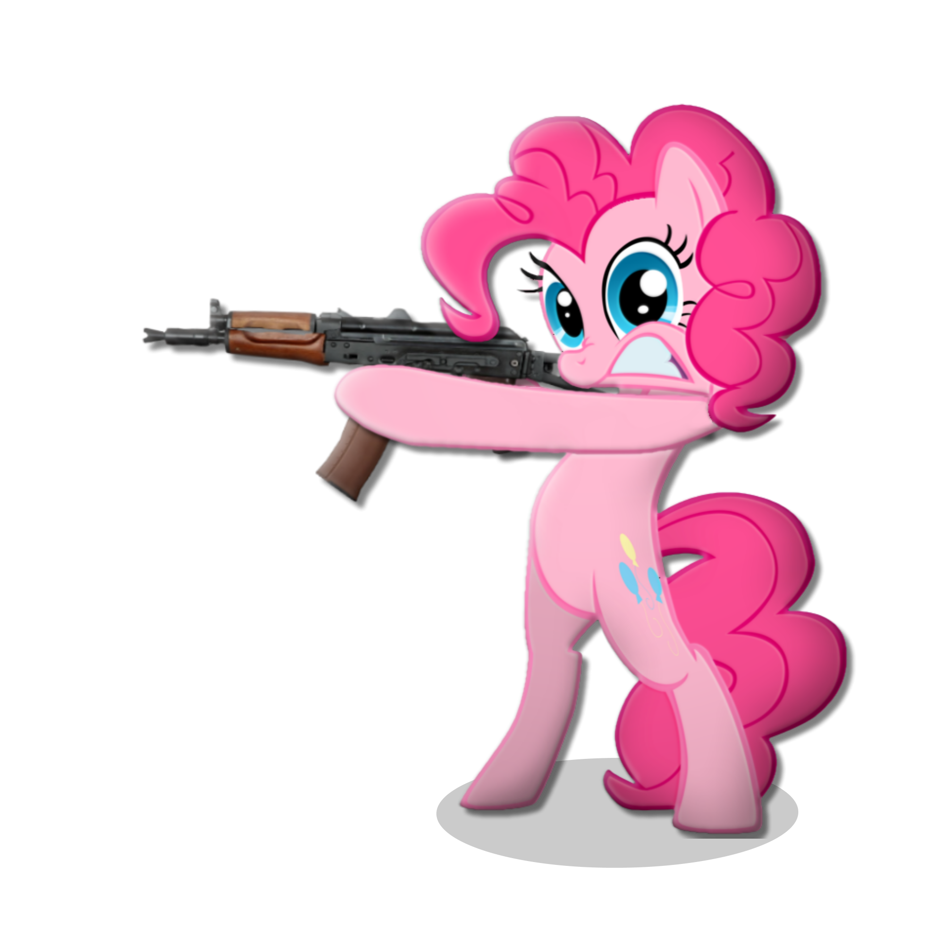 #3129236 - safe, pinkie pie, earth pony, pony, g4, aks-74u, bipedal ...