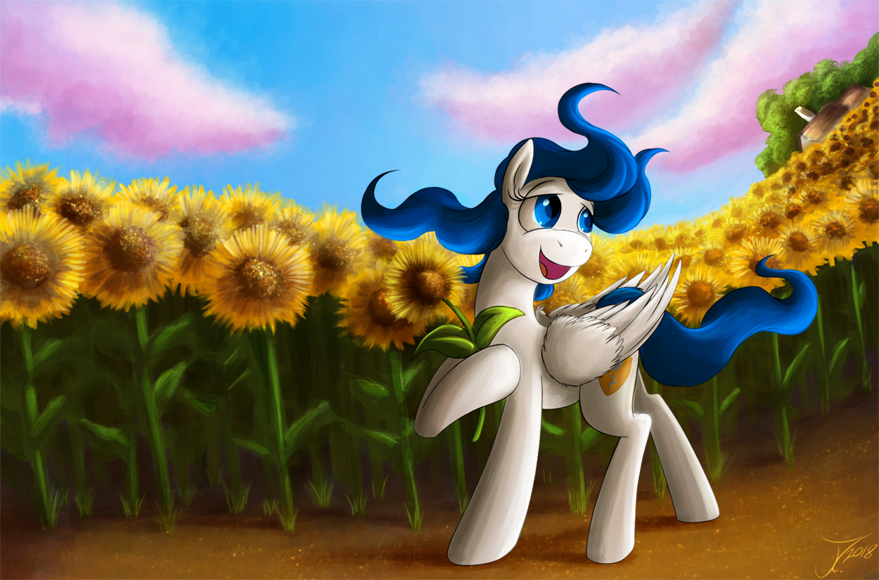 #3129970 - safe, artist:jamescorck, oc, pegasus, pony, female, flower ...