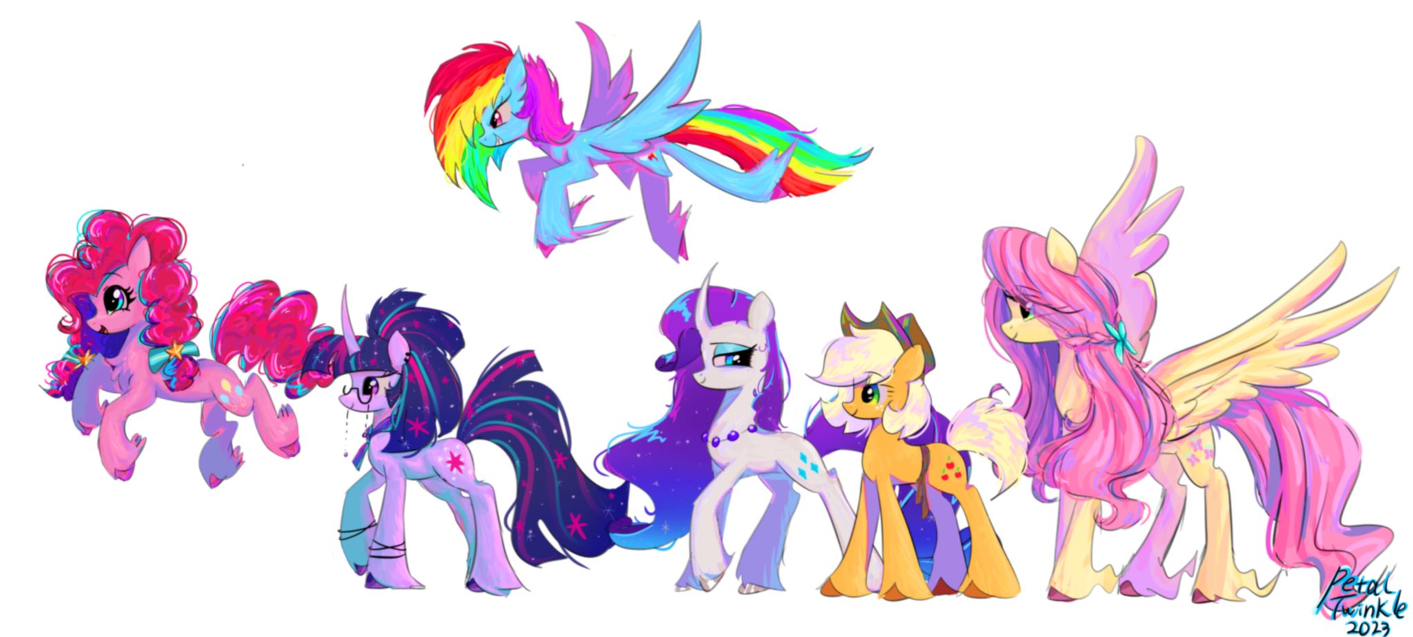 #3130393 - safe, artist:petaltwinkle, applejack, fluttershy, pinkie pie ...