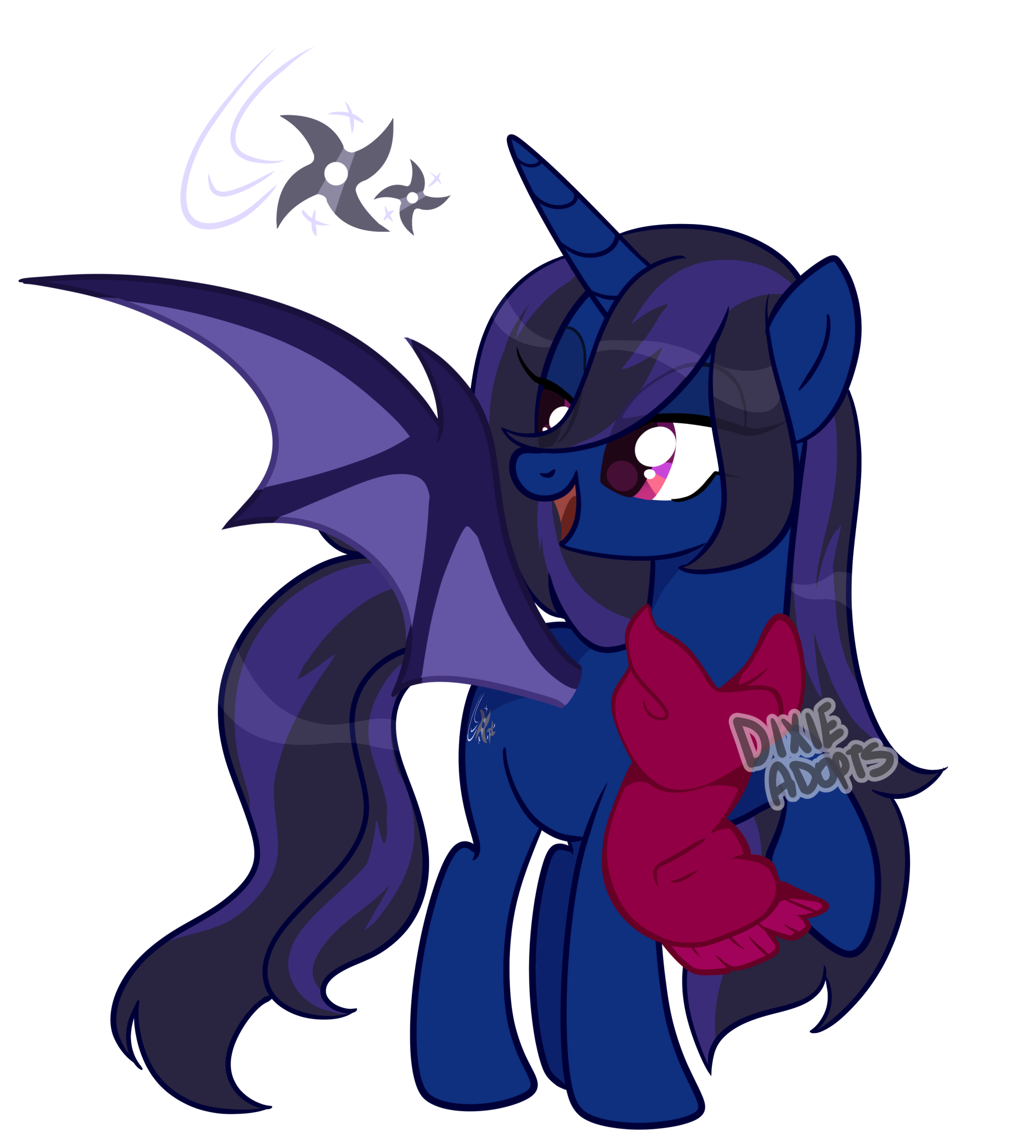 #3130695 - safe, artist:dixieadopts, oc, oc only, oc:jade breeze, alicorn, bat pony, bat pony ...