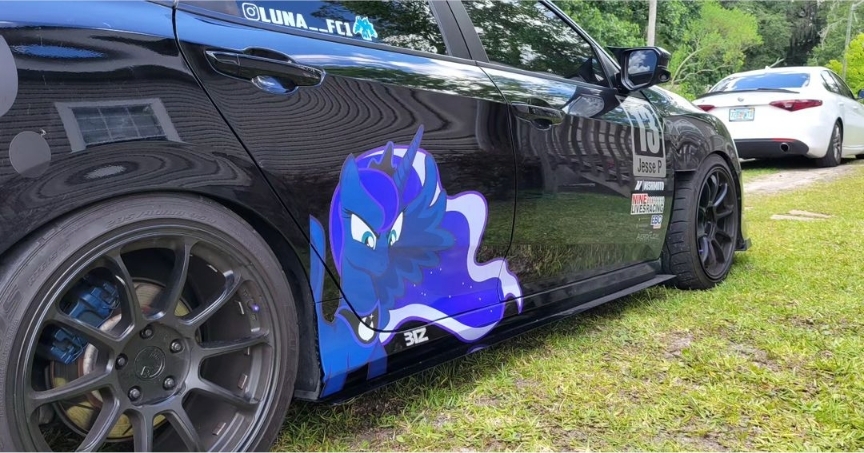 #3132080 - safe, princess luna, pony, g4, car, honda civic, irl, itasha ...