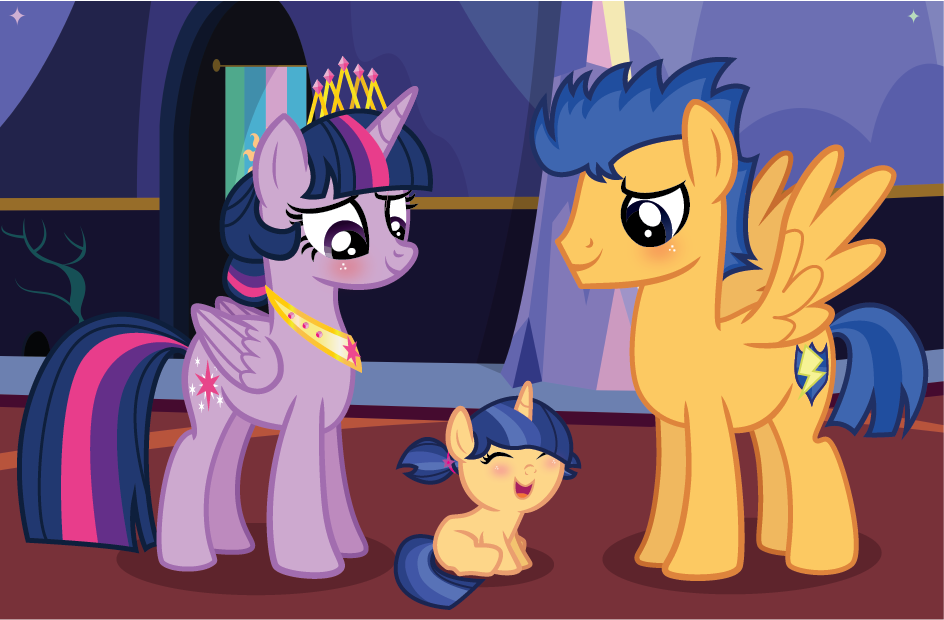 #3132384 - safe, artist:liya04, flash sentry, twilight sparkle, oc, oc:galaxy star, alicorn ...