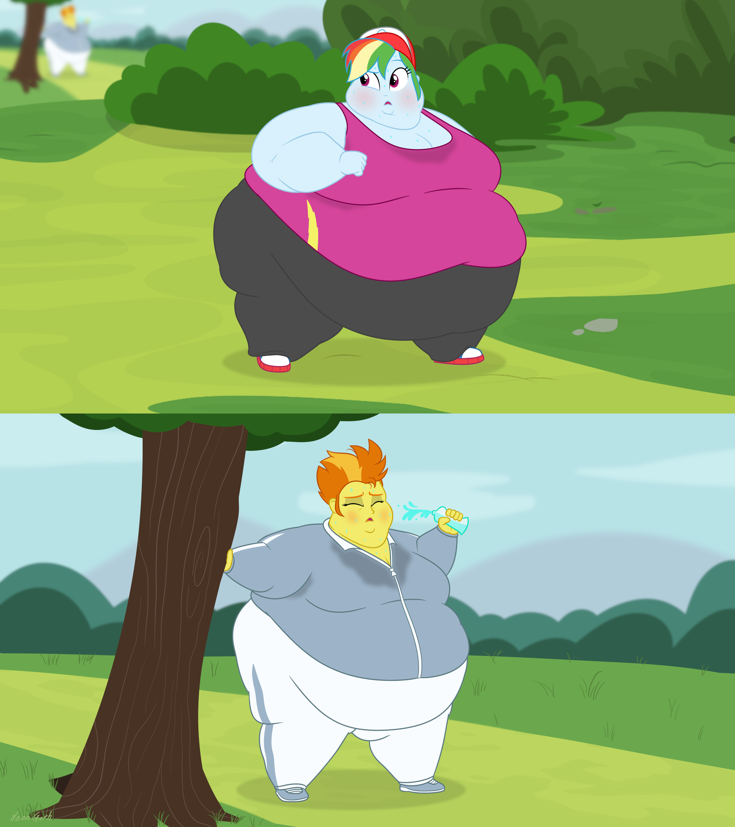 #3133678 - suggestive, artist:neongothic, rainbow dash, spitfire, human ...