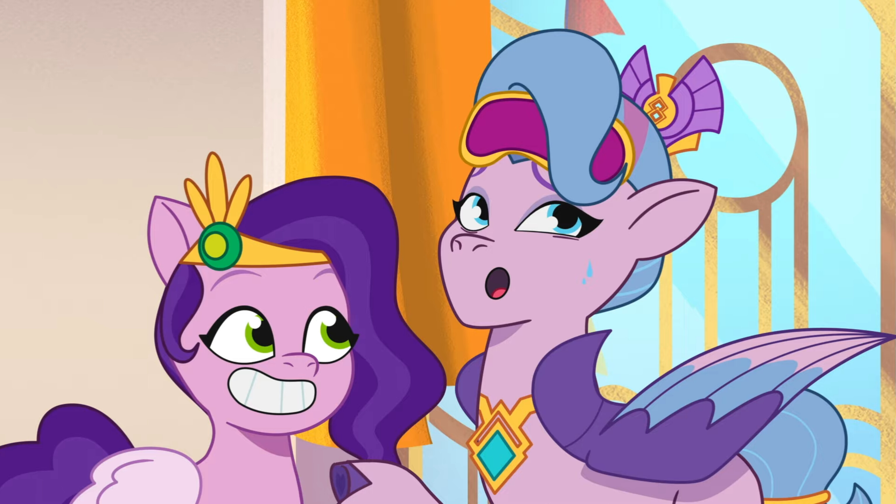 #3119343 - safe, screencap, pipp petals, queen haven, pegasus, pony, g5 ...