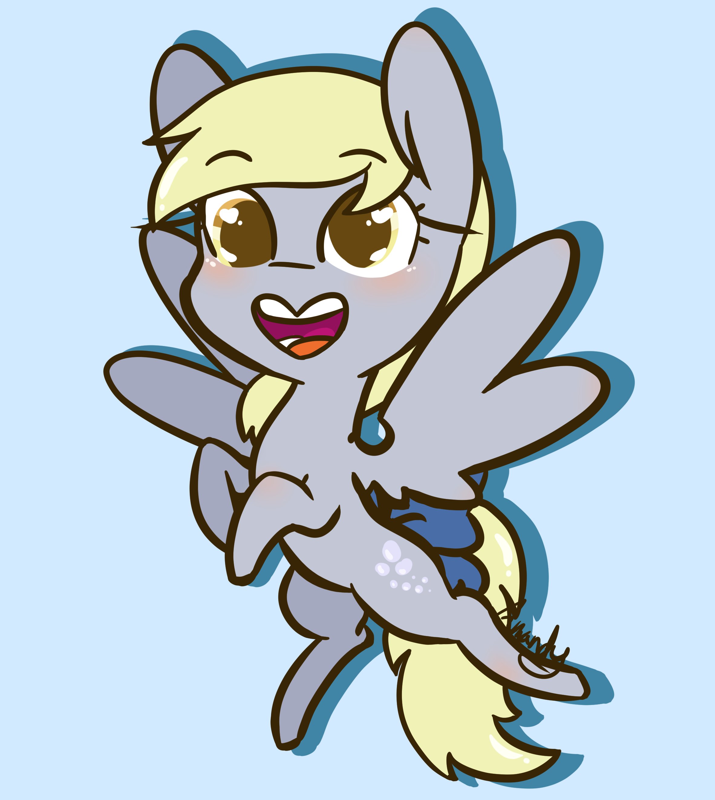 #3121382 - safe, artist:lilliesinthegarden, derpy hooves, pegasus, pony ...