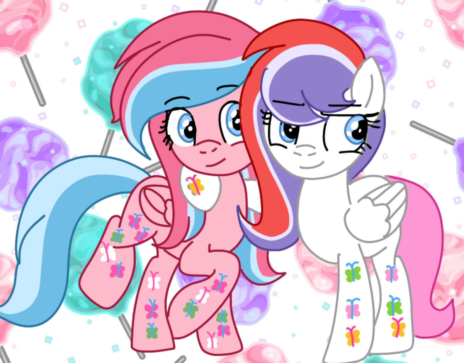 #3122182 - safe, artist:mlpcartel, oc, oc only, oc:cotton candy, oc:rosie dash, pegasus, pony ...