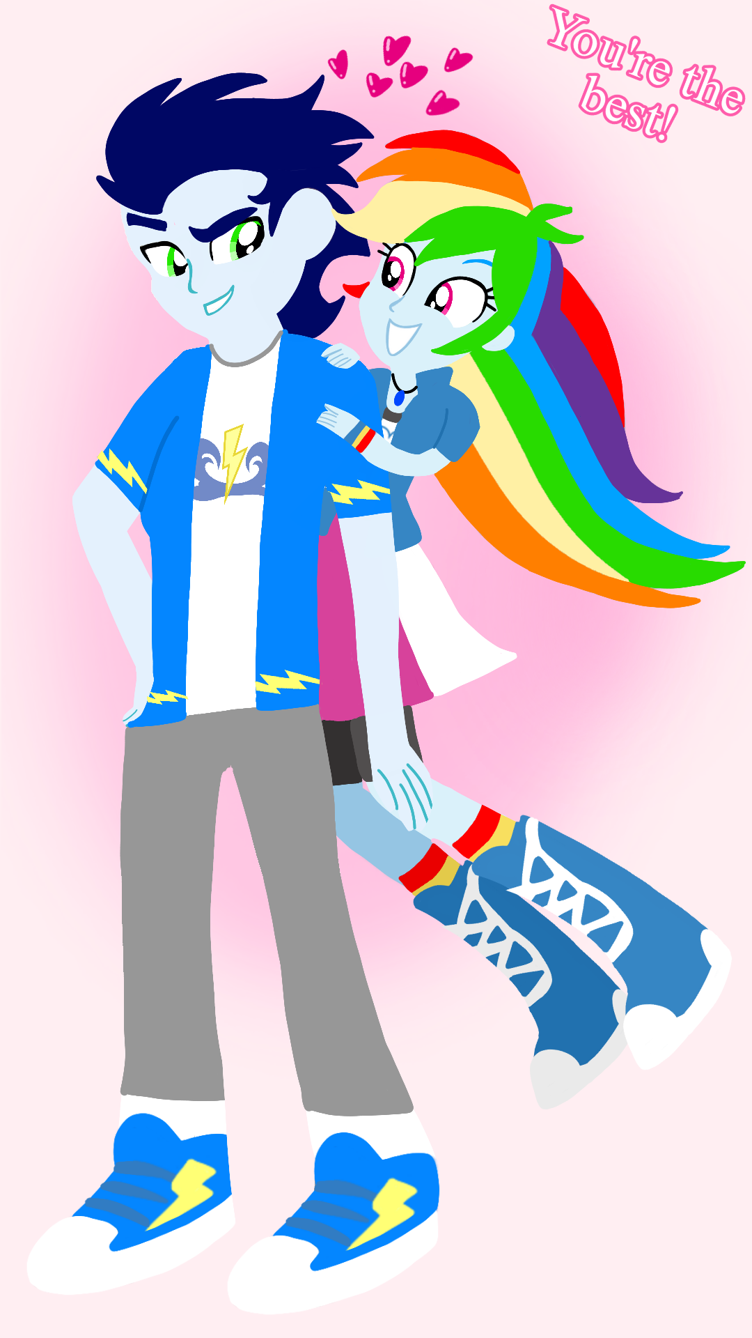 #3143285 - safe, artist:mlplary6, rainbow dash, soarin', human ...