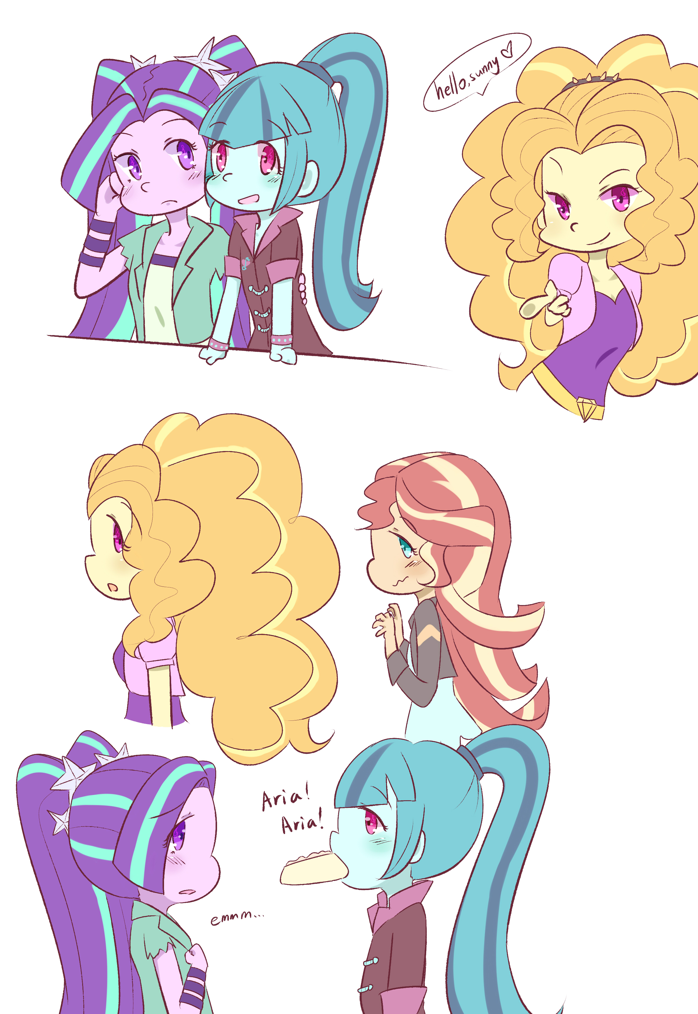 #3143453 - safe, artist:yuck, adagio dazzle, aria blaze, sonata dusk ...